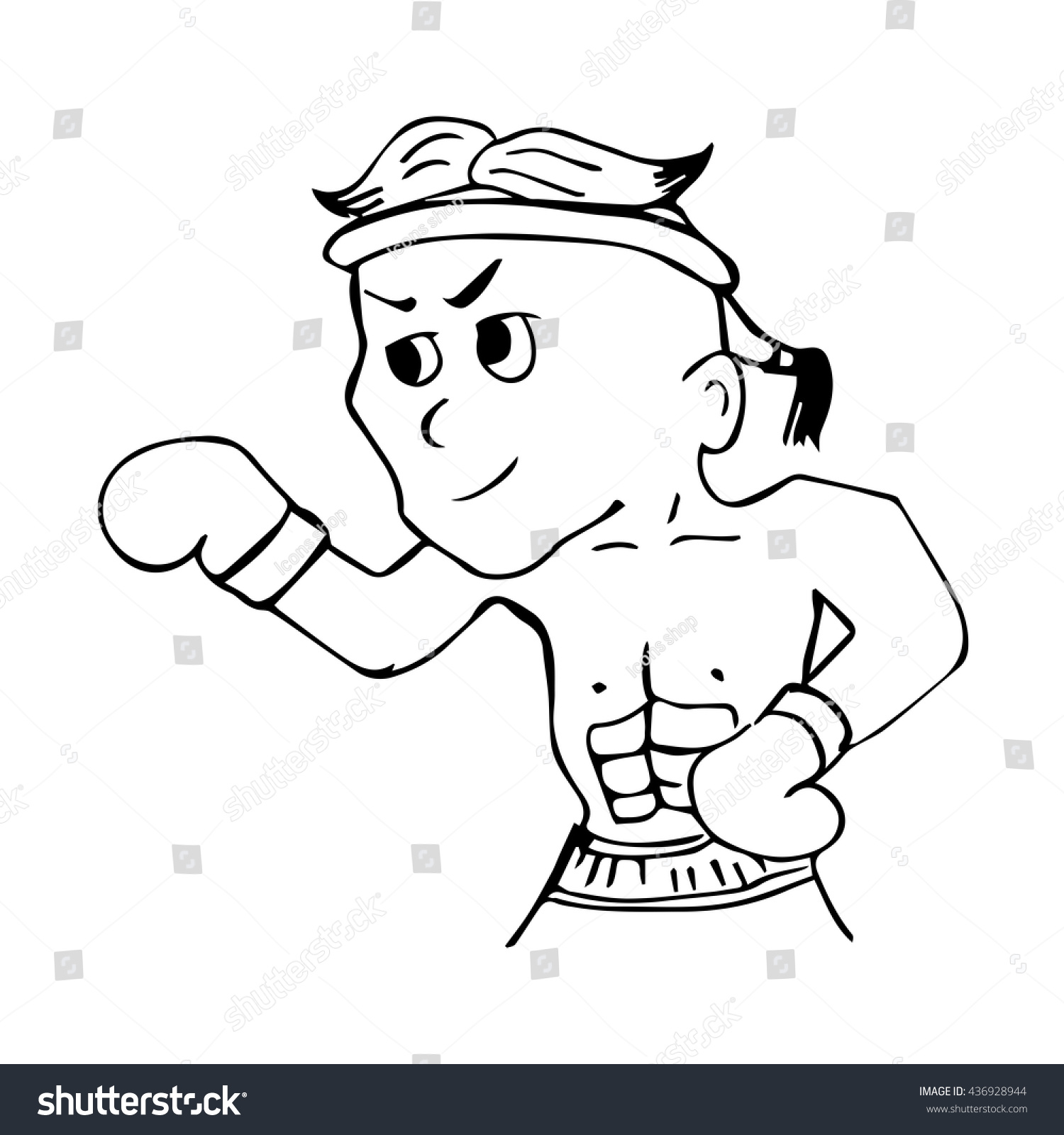 Thai Boxing Cartoon Vector Illustrtor: vetor stock (livre de direitos ...