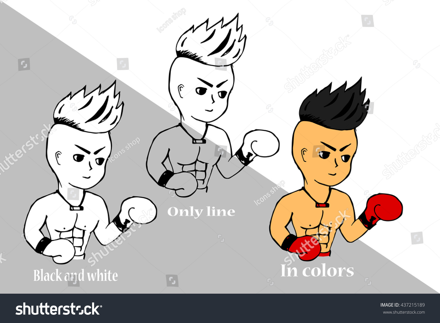 Thai Boxing Cartoon Vector Illustrtor: vetor stock (livre de direitos ...