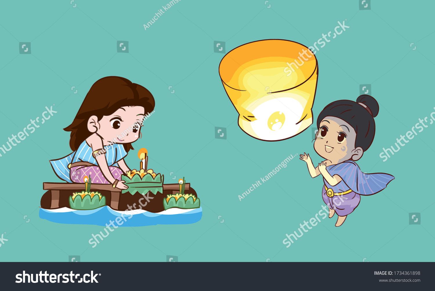 Thai Cartoon Series Conceptual Design Traditional เวกเตอร์สต็อก ปลอดค่าลิขสิทธิ์ 1734361898