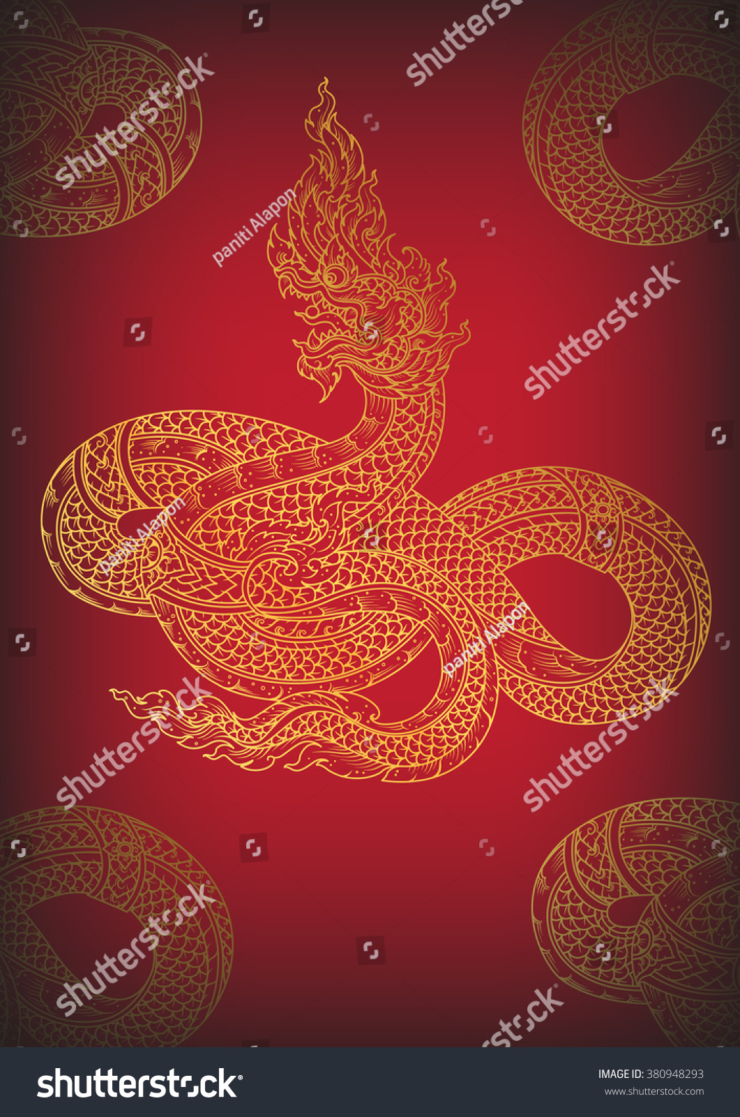Thai Dragon Outline Vector: เวกเตอร์สต็อก (ปลอดค่าลิขสิทธิ์) 380948293 ...