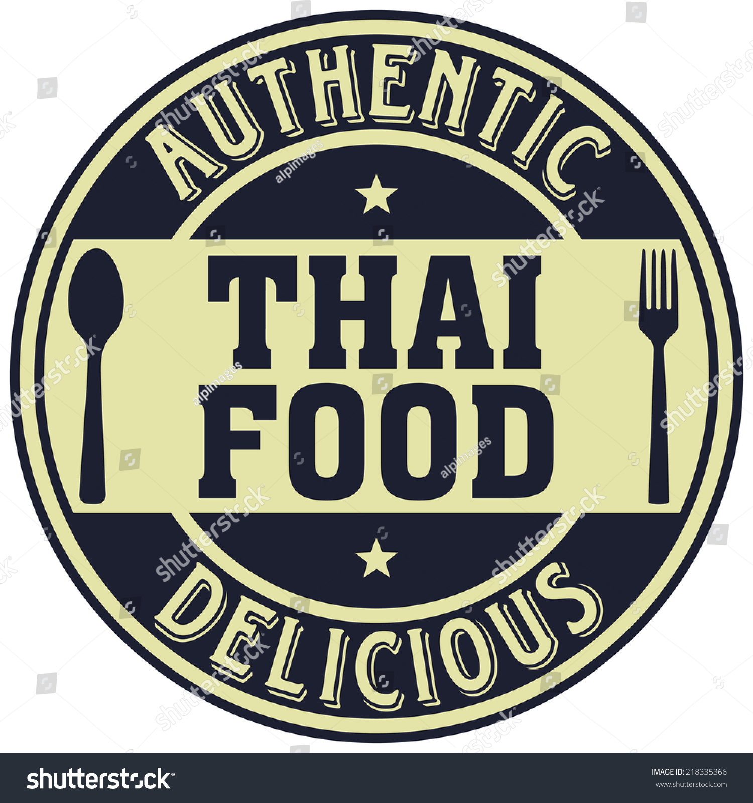 Thai Food Label: vector de stock (libre de regalías) 218335366 ...