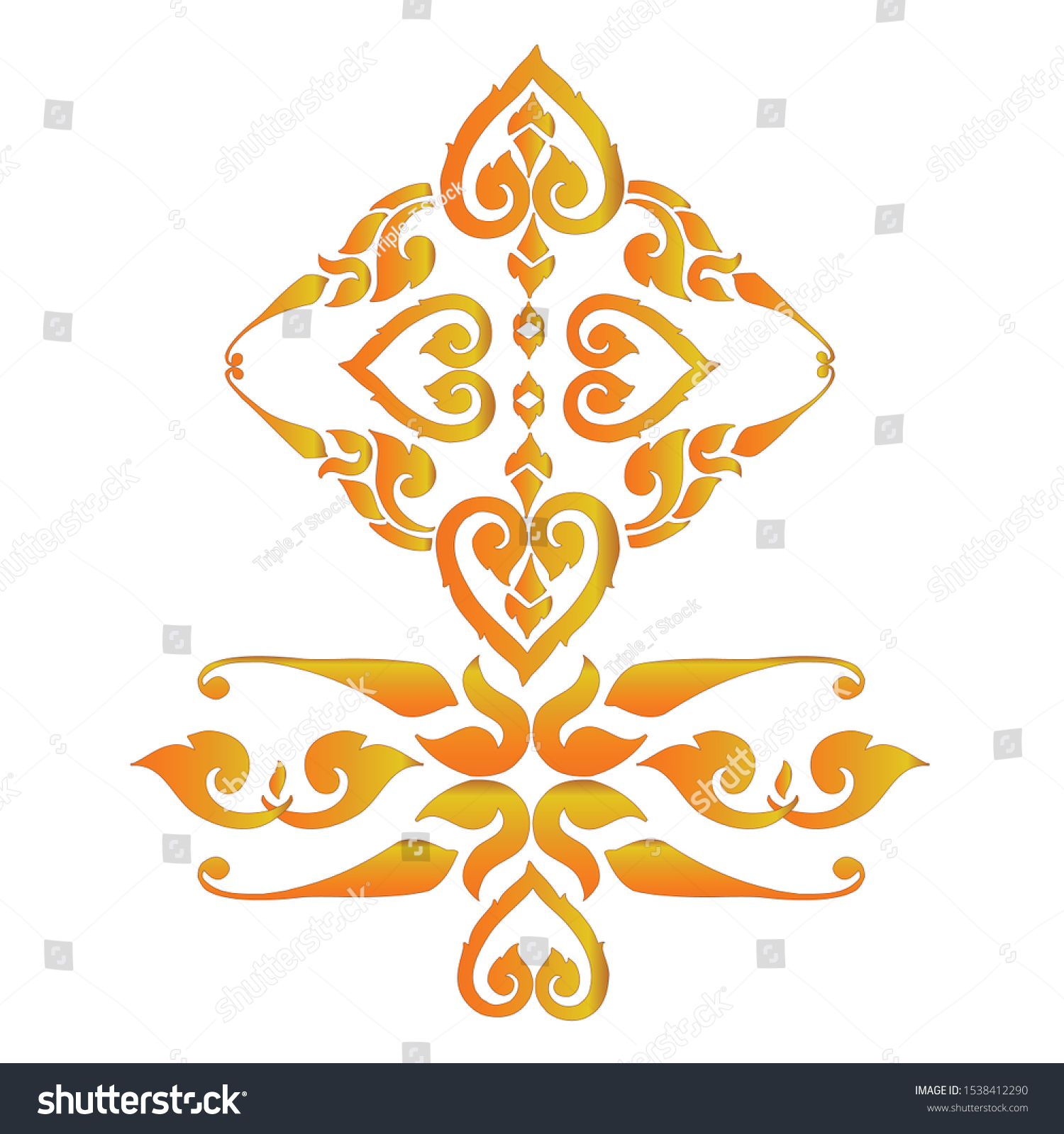 Thai Kanok Pattern Vector Isolated On Stock Vector (Royalty Free ...