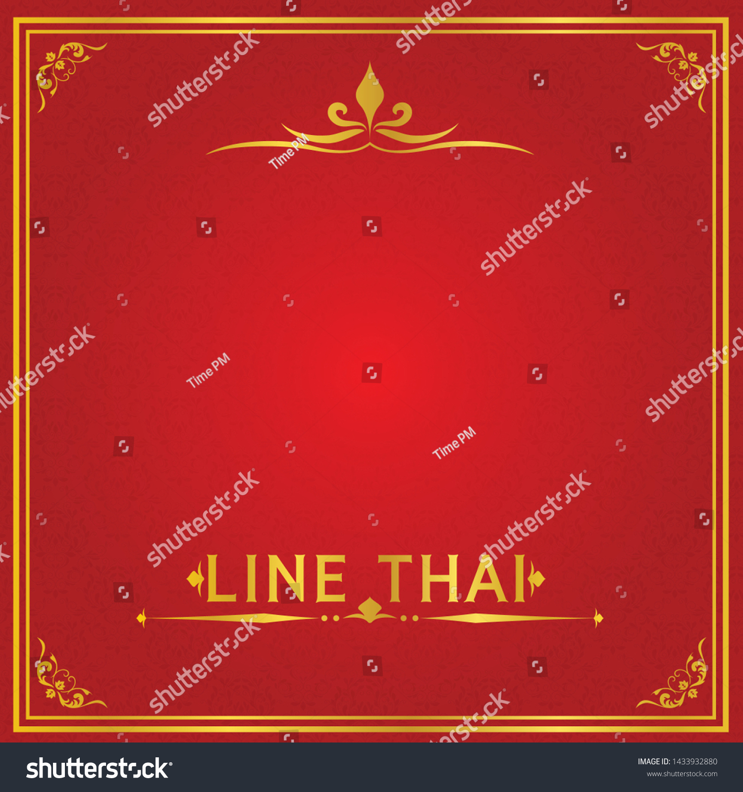 Thai Pattern Background Beautiful Red Color Stock Vector (Royalty Free ...