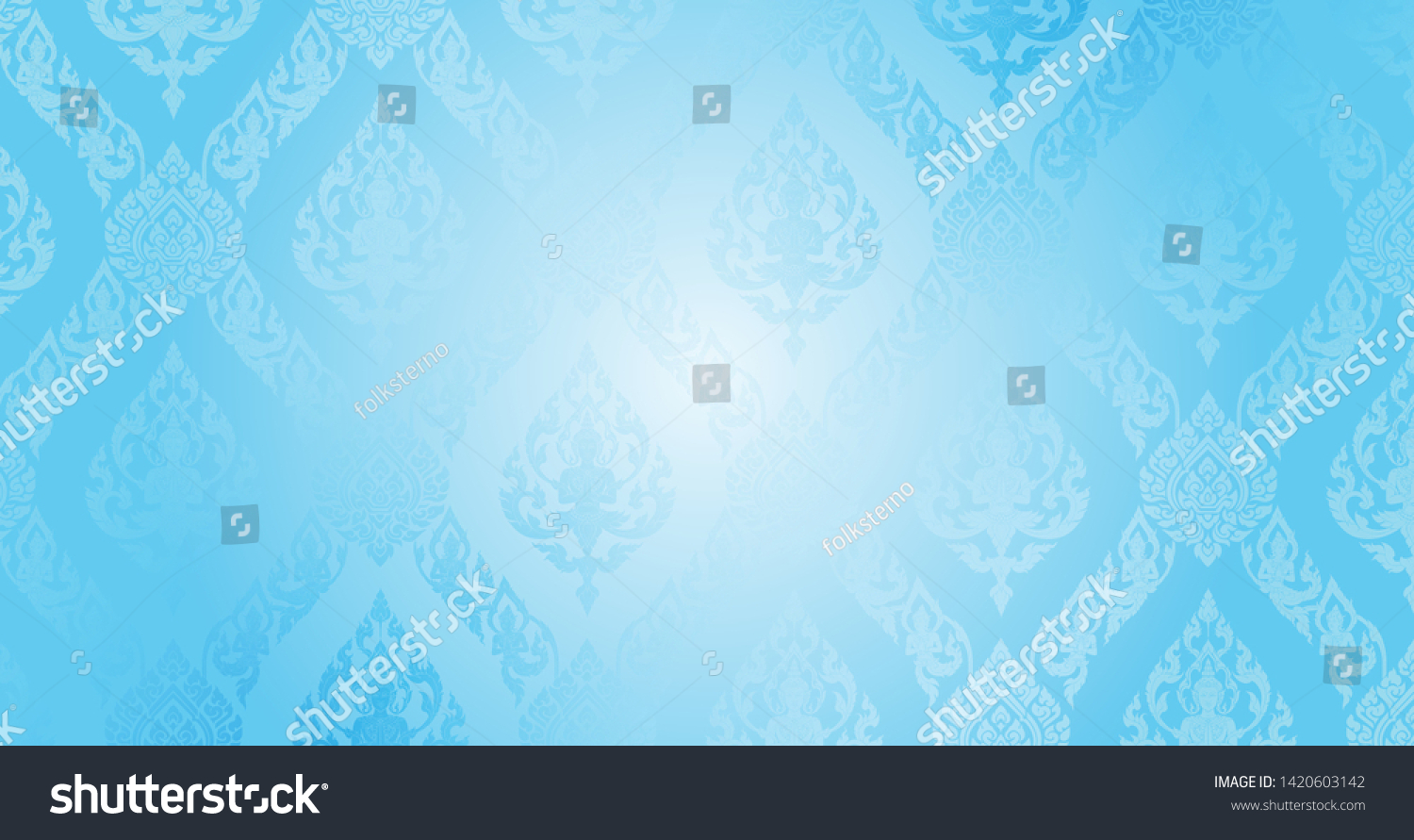 Thai Pattern Retro Light Blue Background Stock Vector (Royalty Free ...