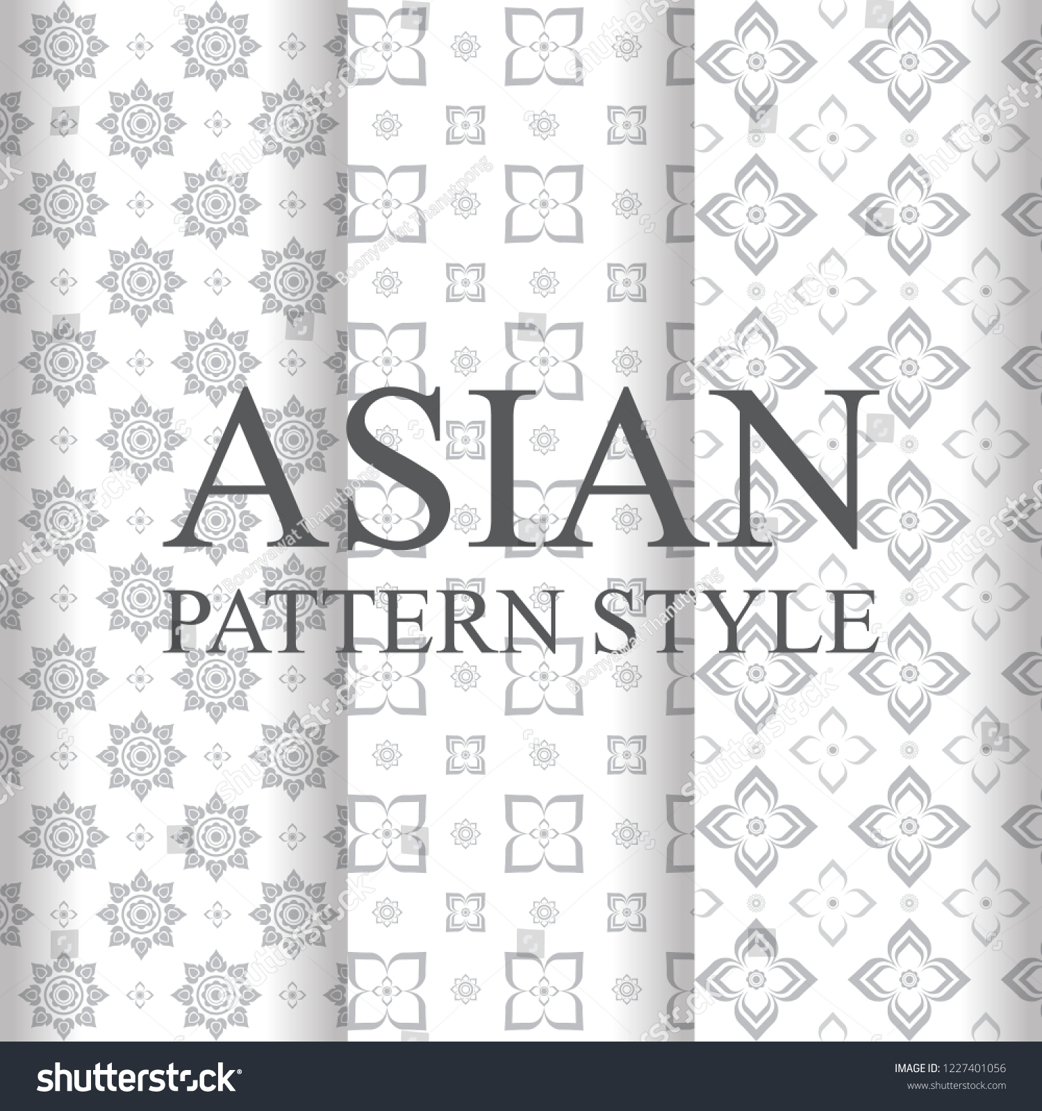 Thai Pattern White Tone Stock Vector (Royalty Free) 1227401056 ...