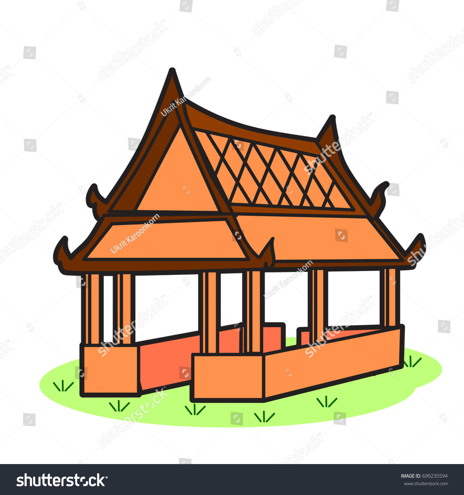 Thai Pavilion Stock Vector (Royalty Free) 699235594