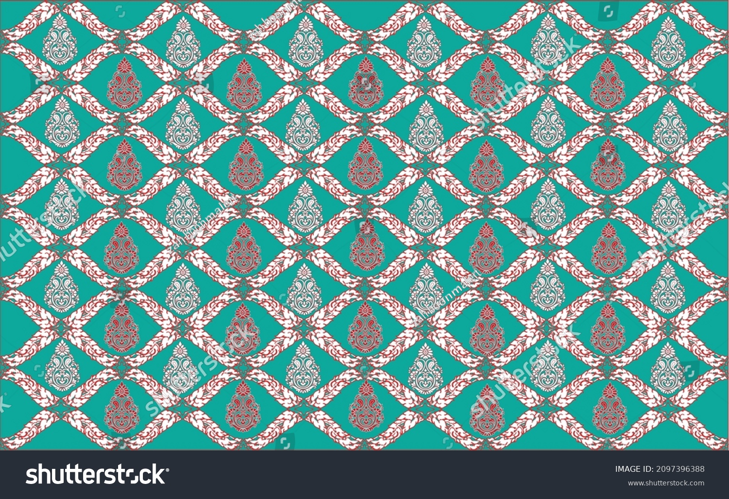 Thai Silk Fabric Pattern Vector Stock Vector (Royalty Free) 2097396388 ...