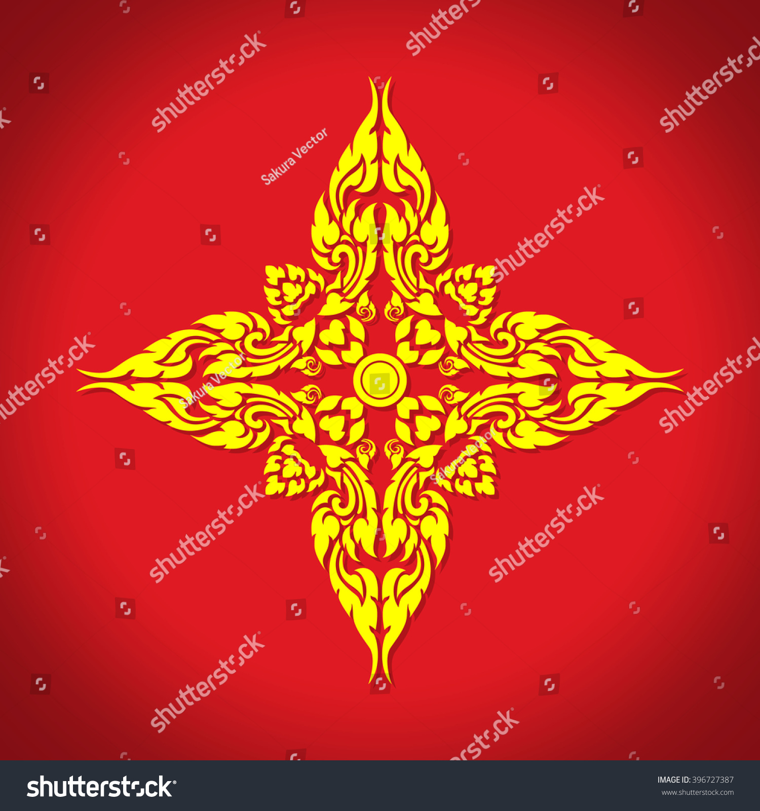 Thai Style Background Vector Illustration Stock Vector (Royalty Free ...