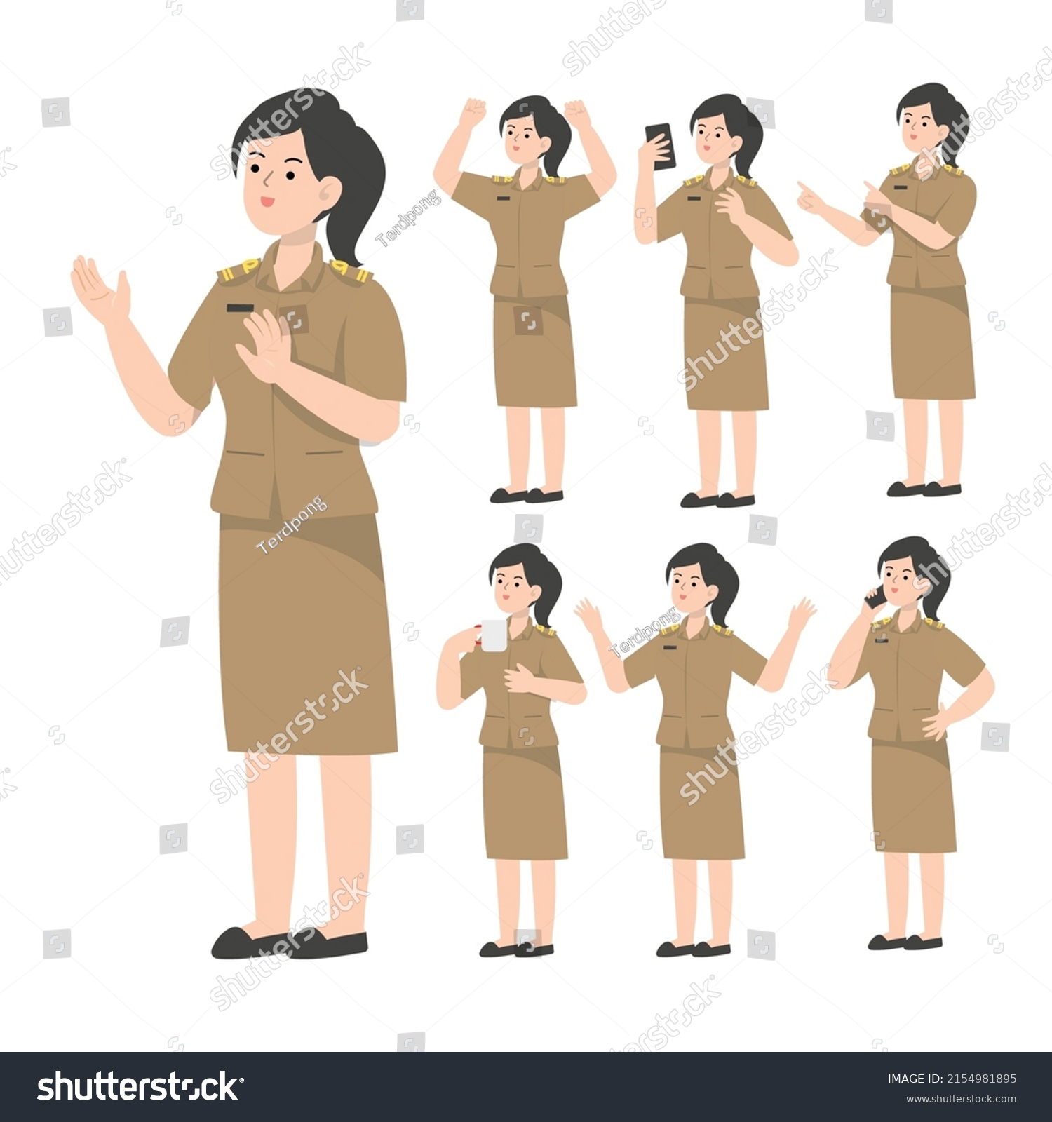 Thai Teacher Character Design Presenting Concept Stock Vector (Royalty ...