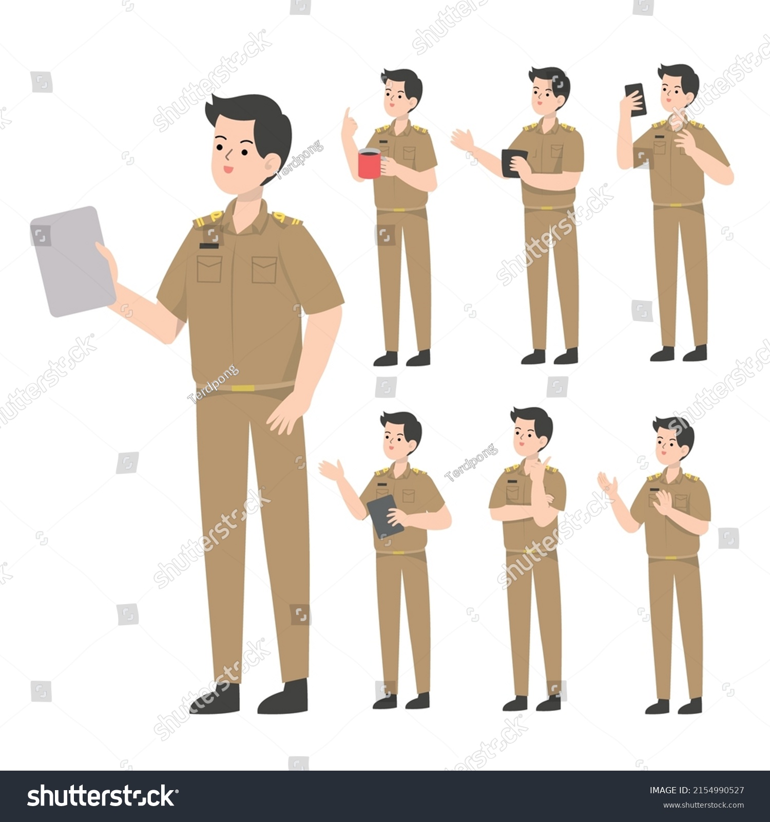 Thai Teacher Character Design Presenting Concept Stock Vector (Royalty ...