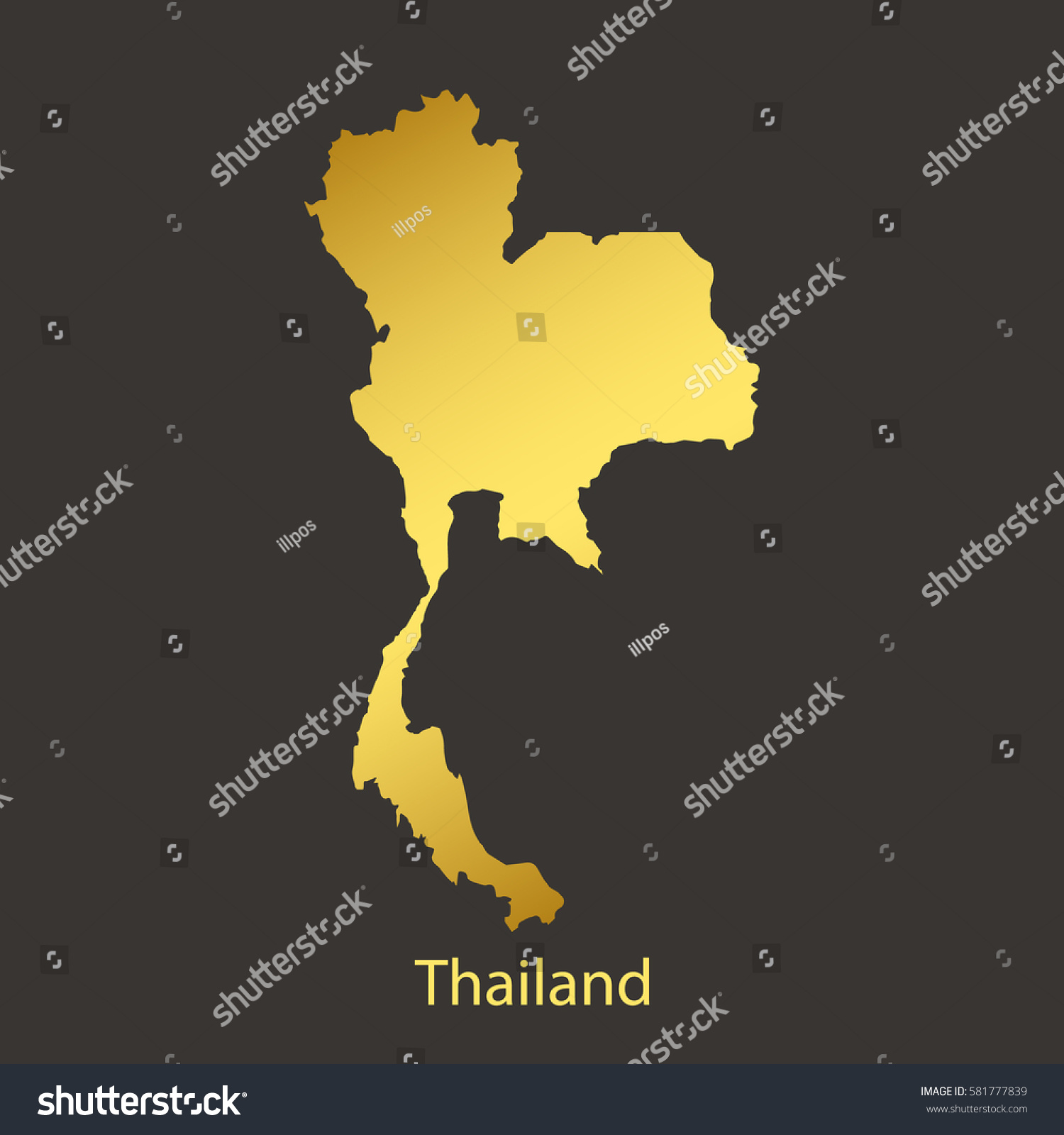 Thailand Mapborder Golden Gradient Vector Illustration: стоковая ... Thailand Mapborder Golden Gradient Vector Illustration: стоковая ...