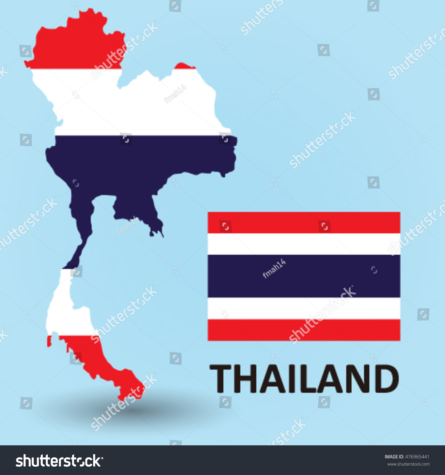 Thailand Map Flag Stock Vector (Royalty Free) 476965441 - Shutterstock