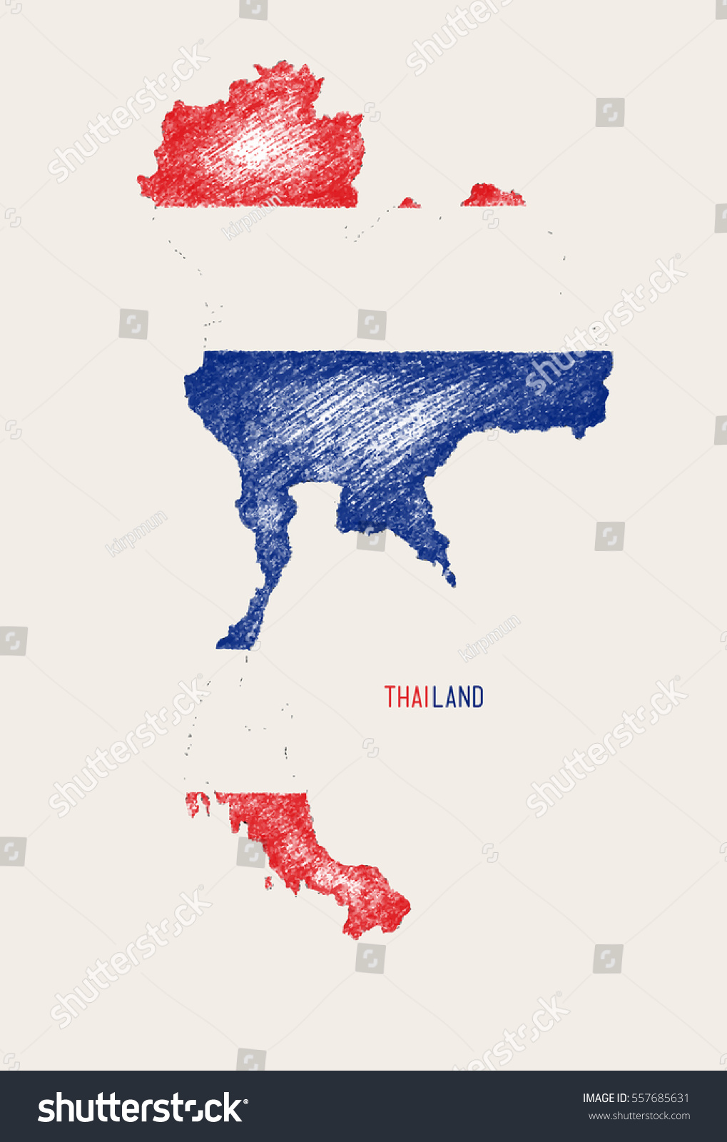 Thailand Map Icon Vector Illustration Stock Vector (Royalty Free) 557685631