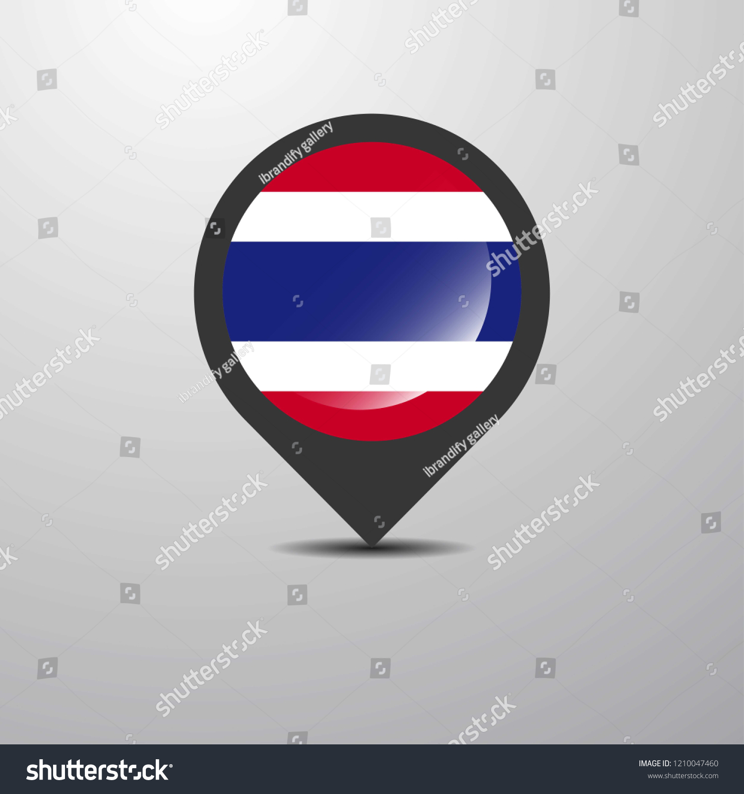 Thailand Map Pin Stock Vector (Royalty Free) 1210047460 | Shutterstock
