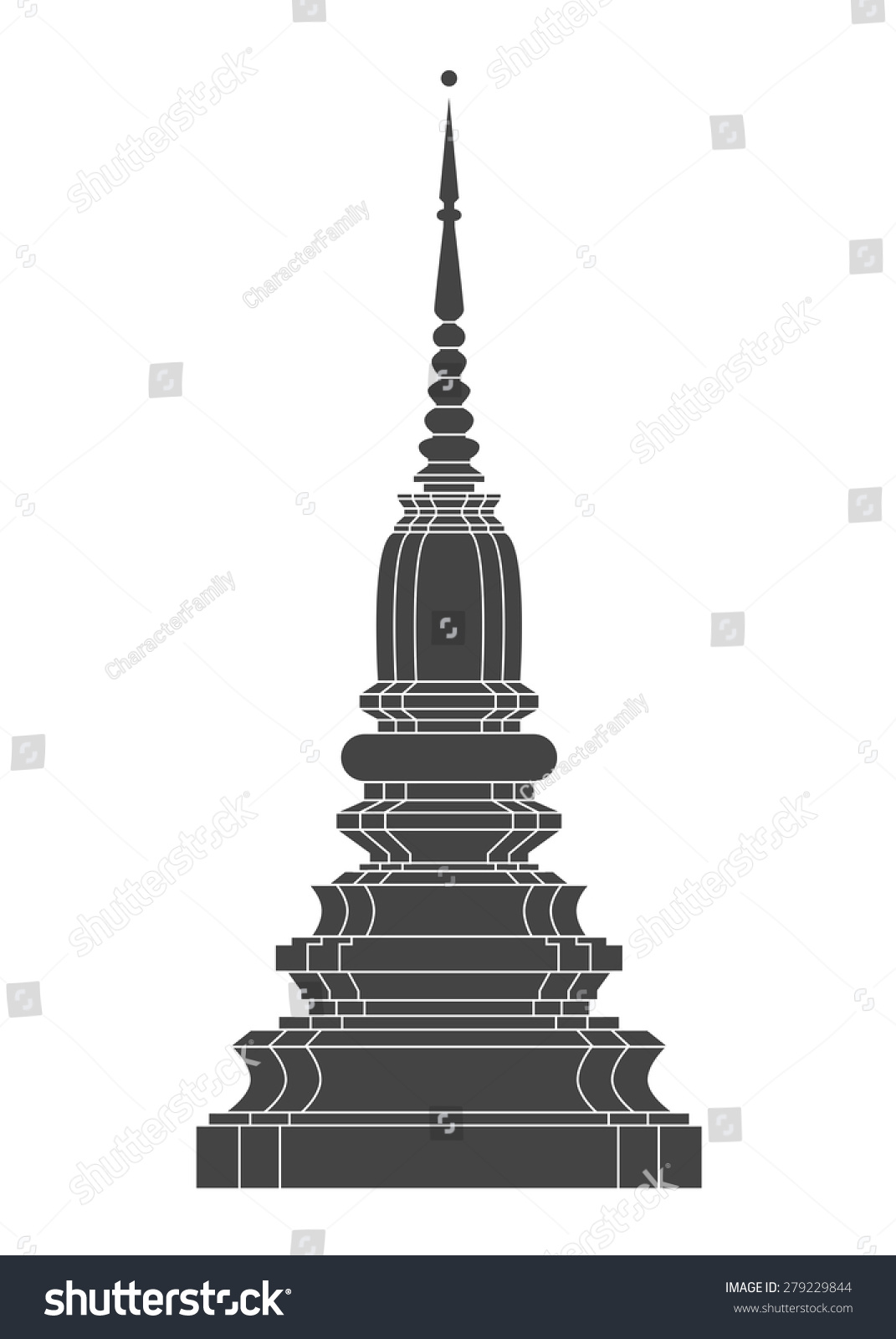 Thailand Temple Vector Stock Vector (Royalty Free) 279229844
