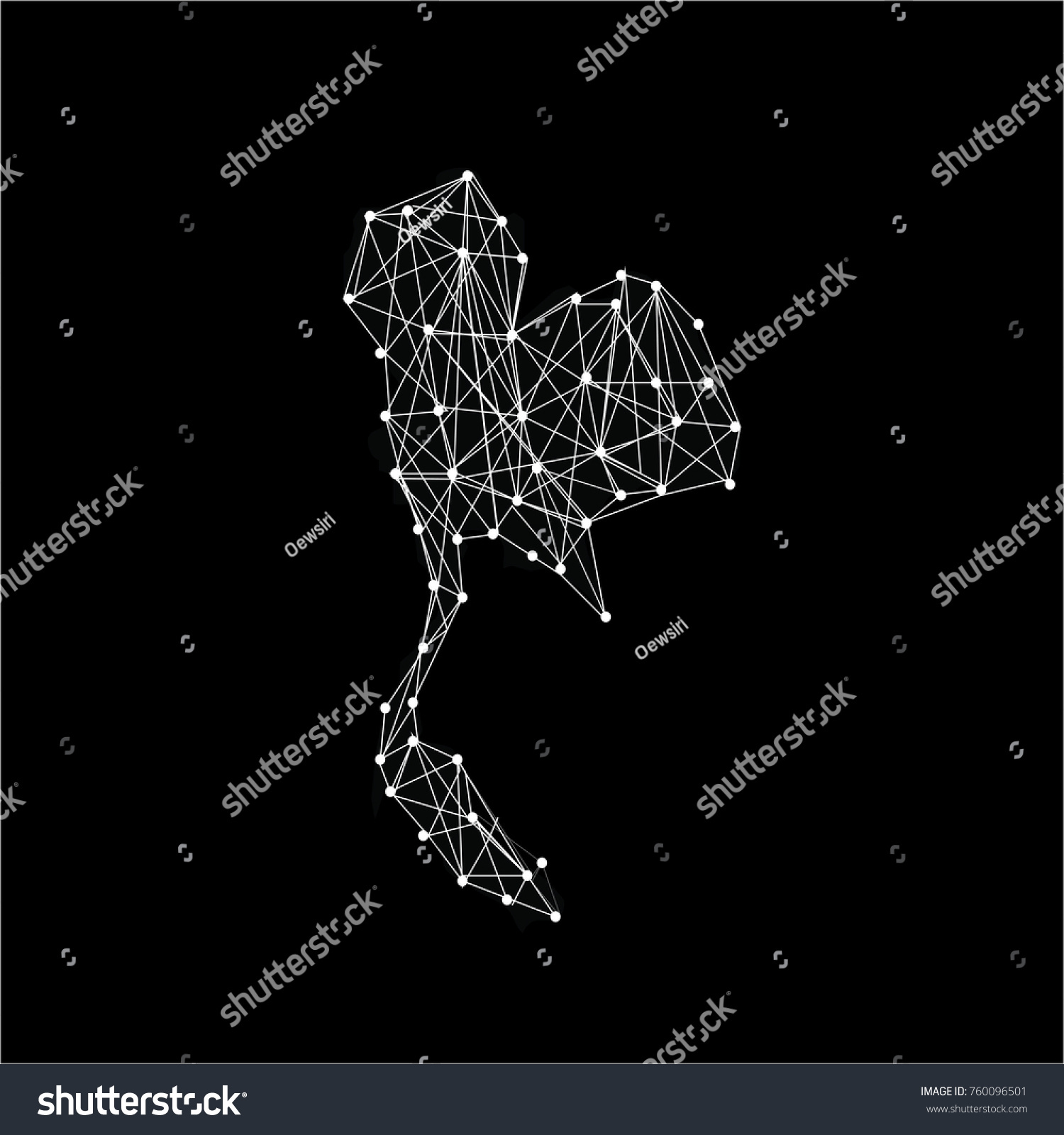 Thailand Vector Country Map Stock Vector (Royalty Free) 760096501 ...