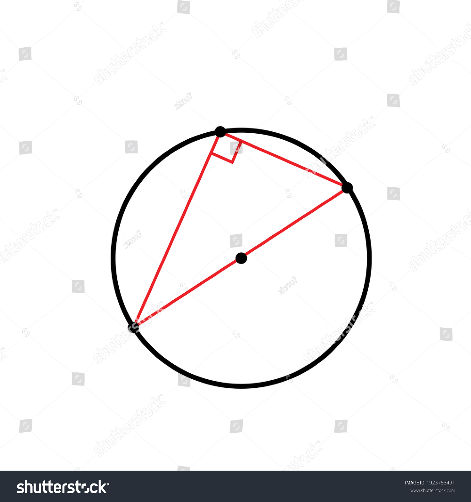 Thales Theorem Triangle Semicircle Stock Vector (Royalty Free ...