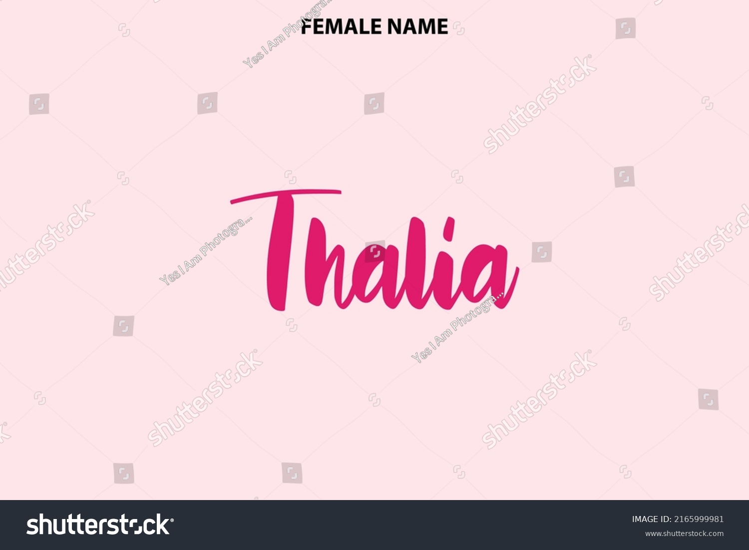 Thalia Female Name Cursive Calligraphic Text Stock Vector (Royalty Free ...