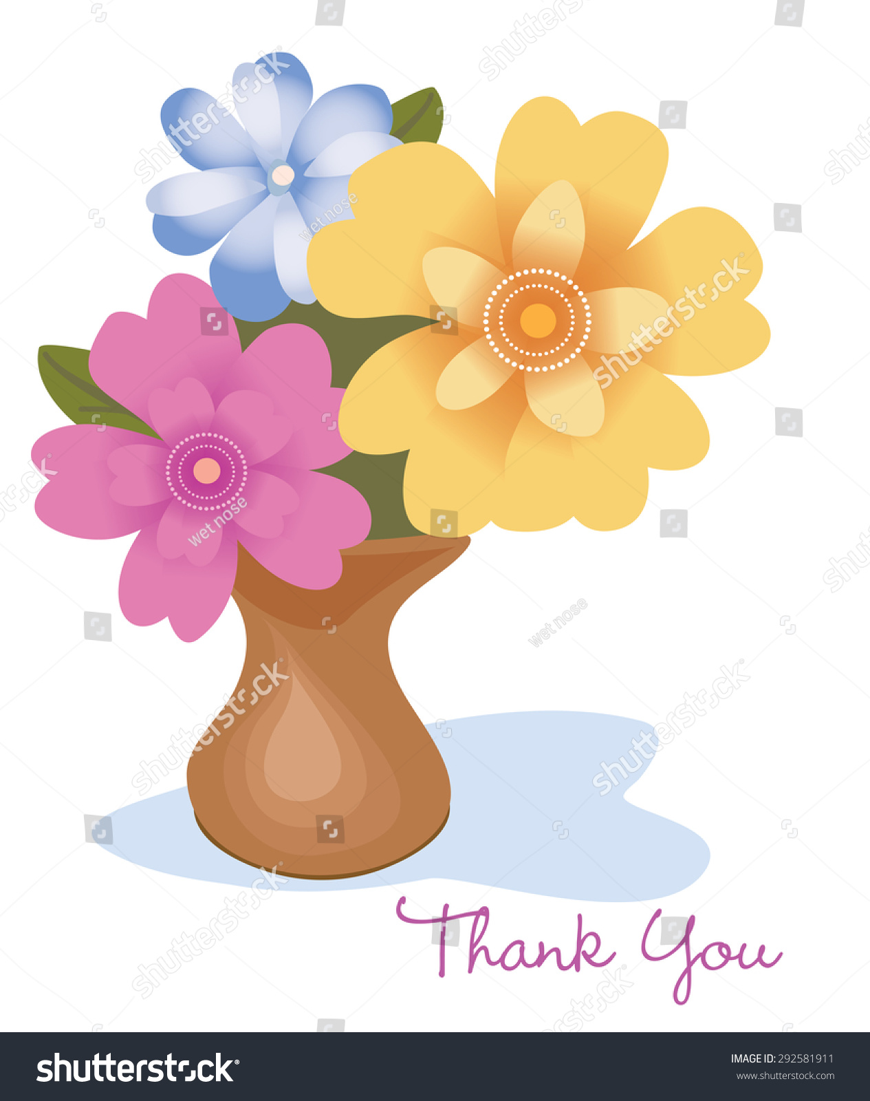 Thank You Flowers Stock Vector (Royalty Free) 292581911 | Shutterstock