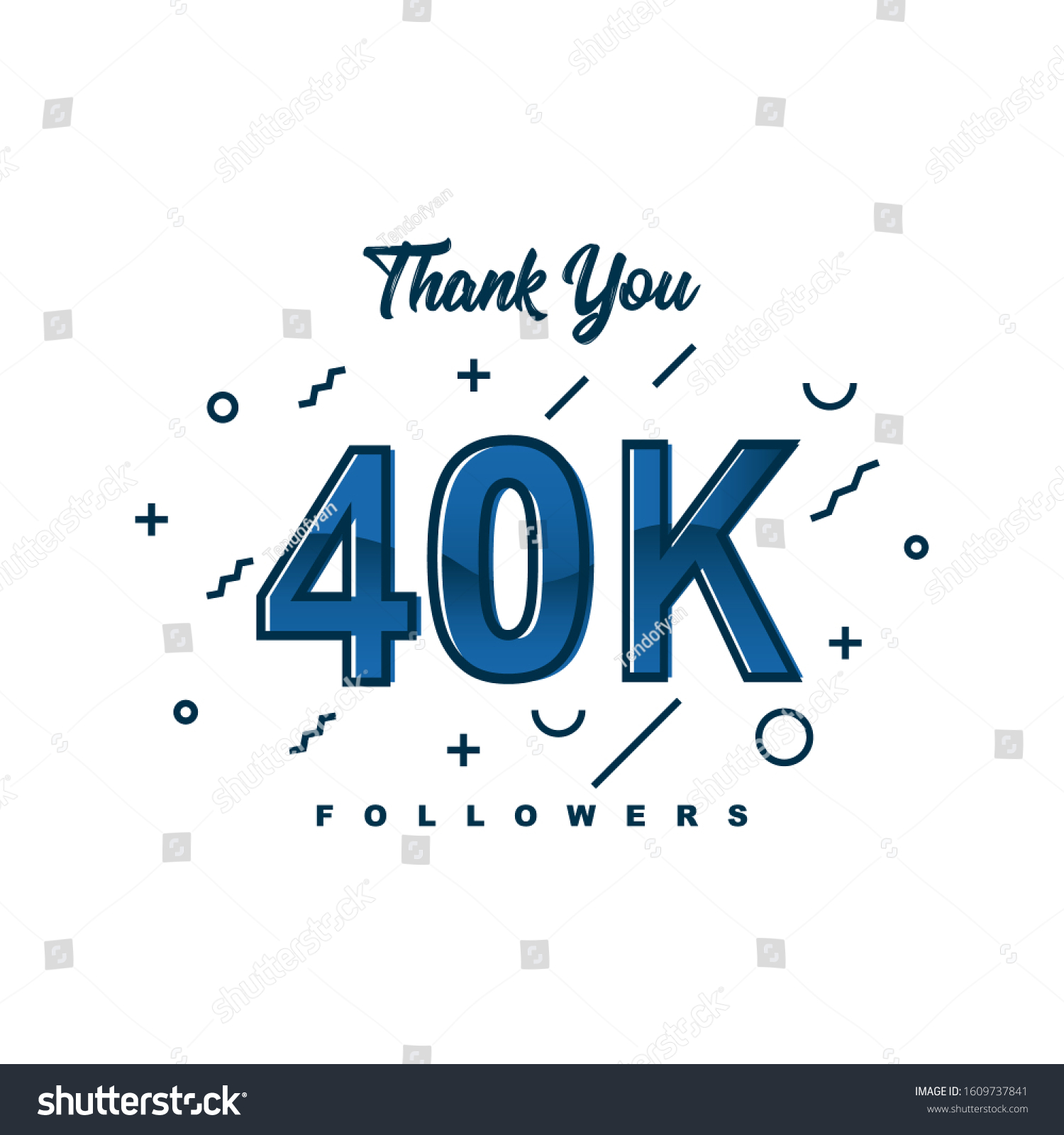 Thank You 40000 Followers Template Design Vector De Stock Libre De