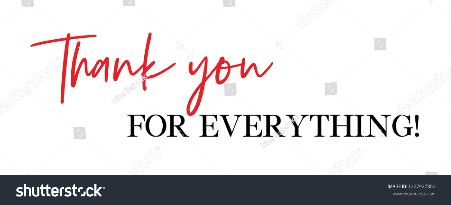 Thank You Everything Vector Quote Stock Vector (Royalty Free) 1227927802