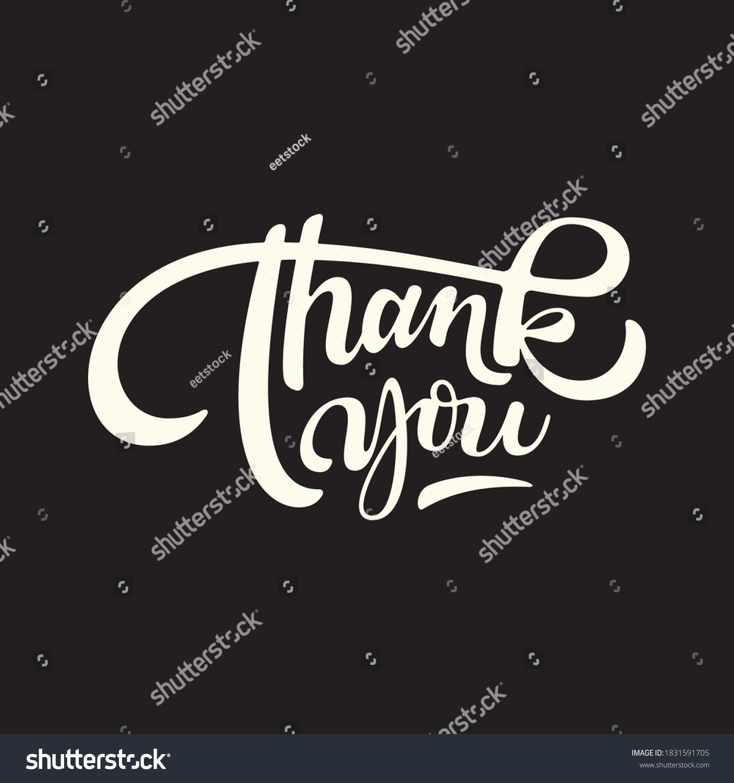 Thank You Hand Lettering Vector Stock Vector (Royalty Free) 1831591705