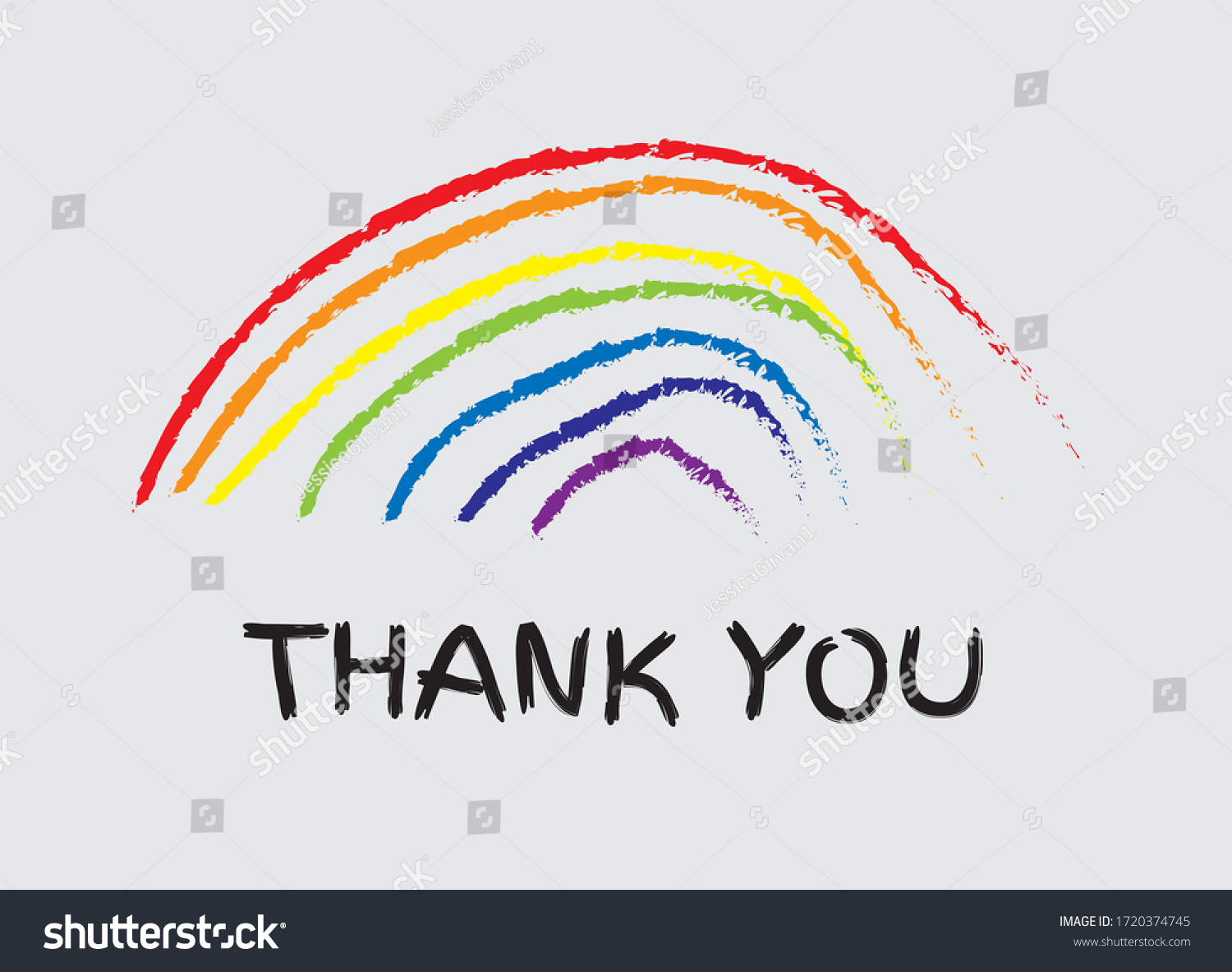 Thank You Rainbow Vector Image Stock Vector (Royalty Free) 1720374745 ...