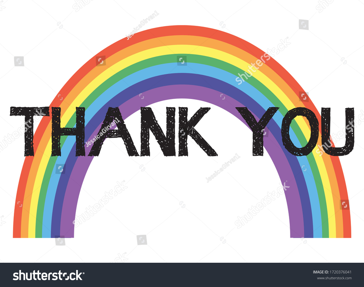 Thank You Rainbow Vector Image Stock Vector (Royalty Free) 1720376041 ...
