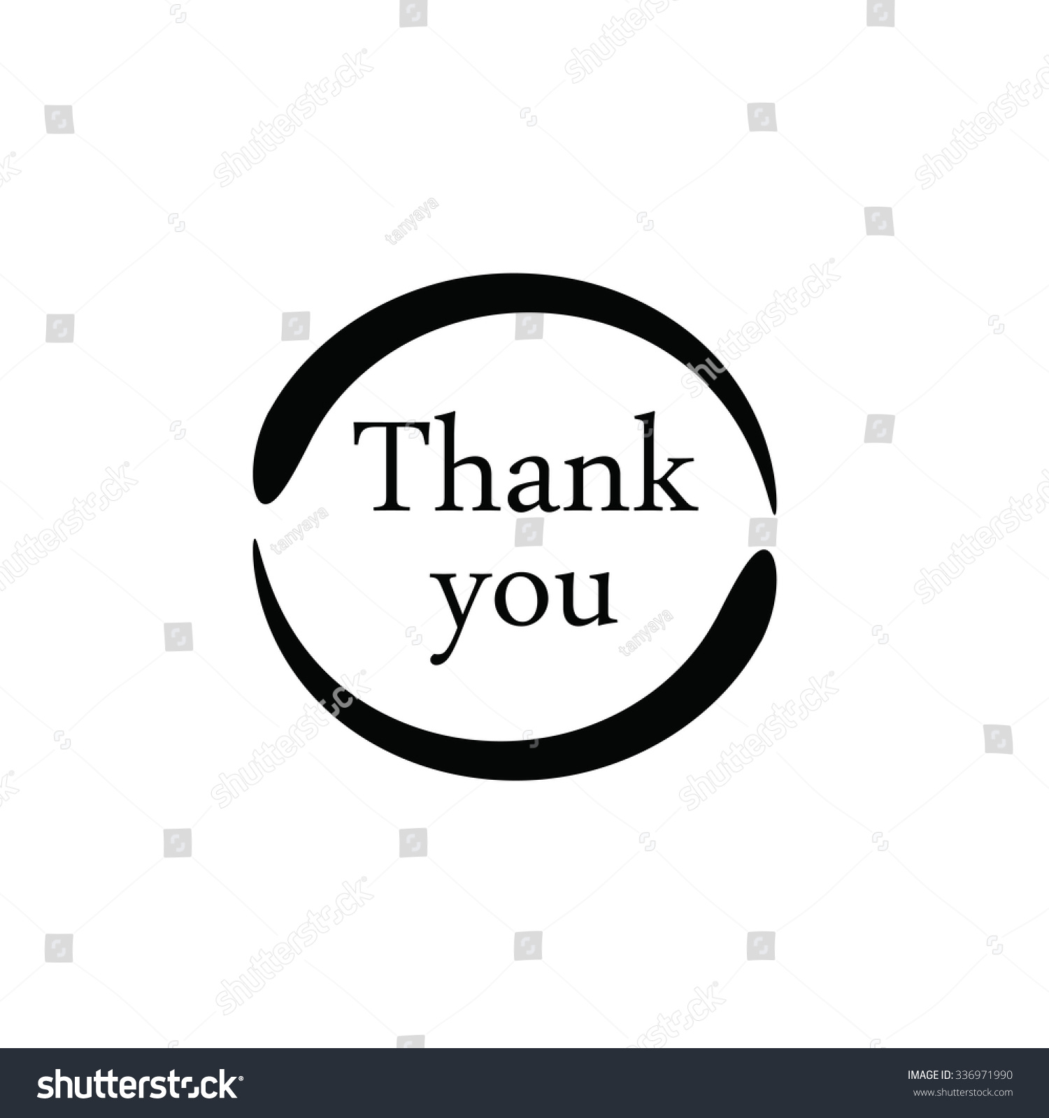 Thank You Text Round Framevector Stock Vector (Royalty Free) 336971990 ...