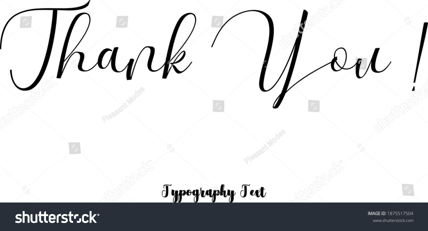 Thank You Text Phrase Cursive Calligraphy: Vector có sẵn (miễn phí bản ...