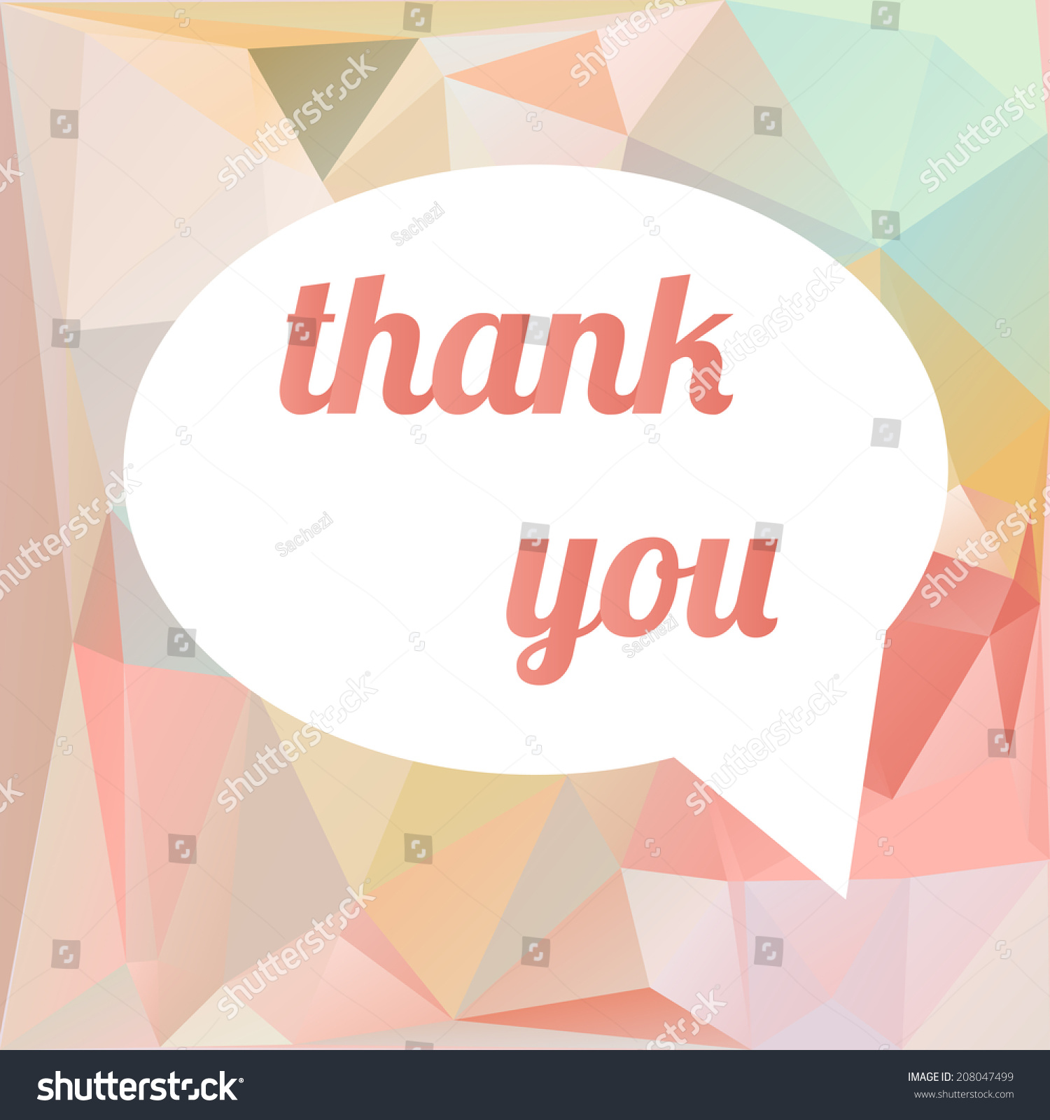 Thank You Vector Card Stock Vector (Royalty Free) 208047499 | Shutterstock