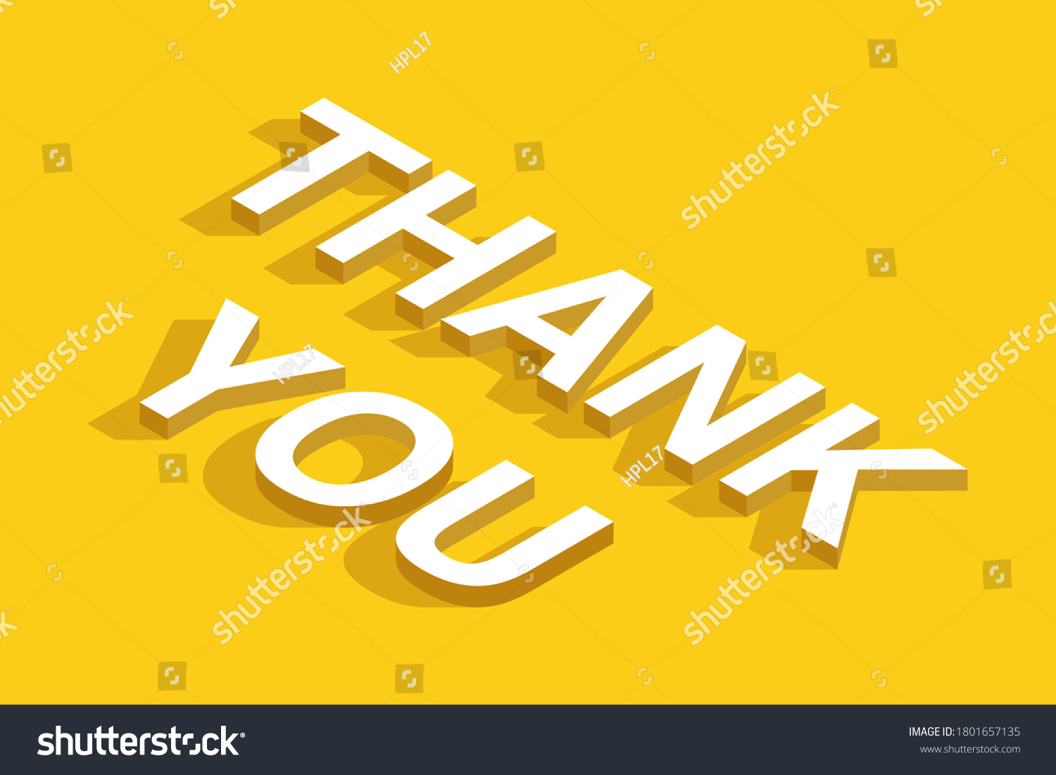 Thank You 3d Isometric Text Effect Stock Vector (Royalty Free ...