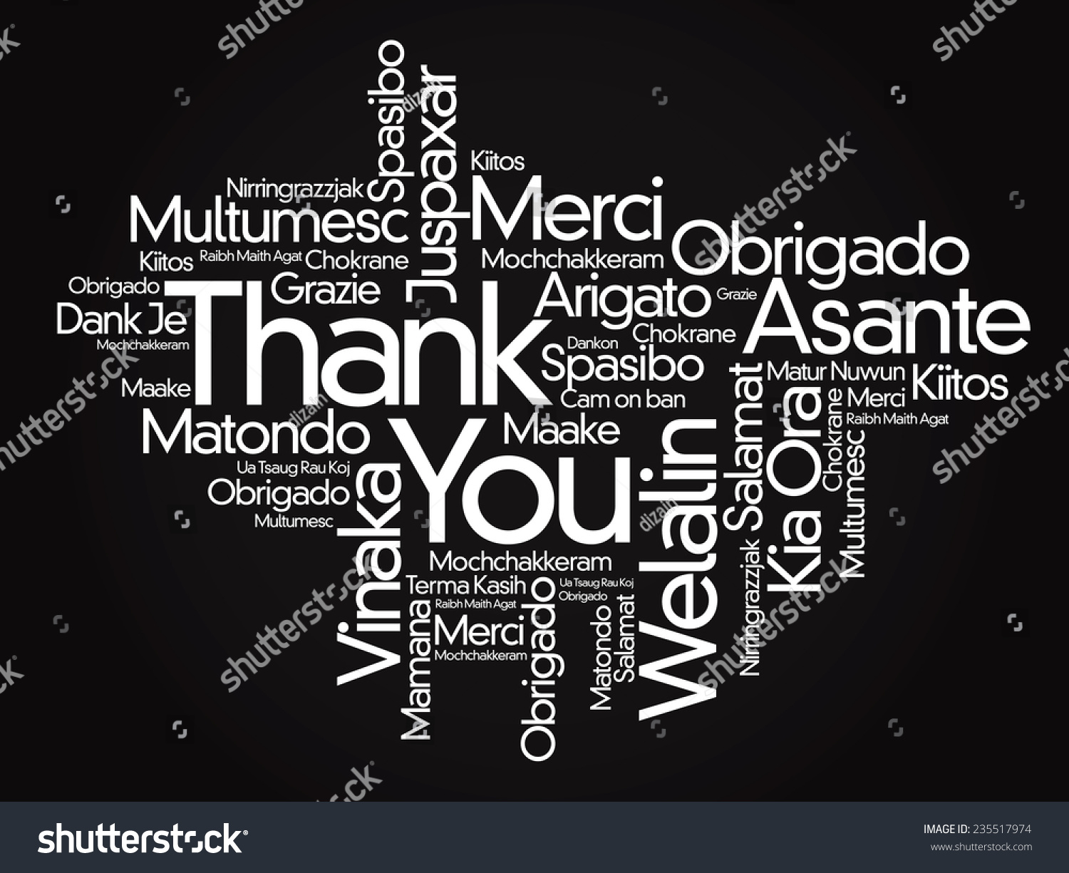 Thank You Word Cloud Vector Format Stock Vector (Royalty Free ...