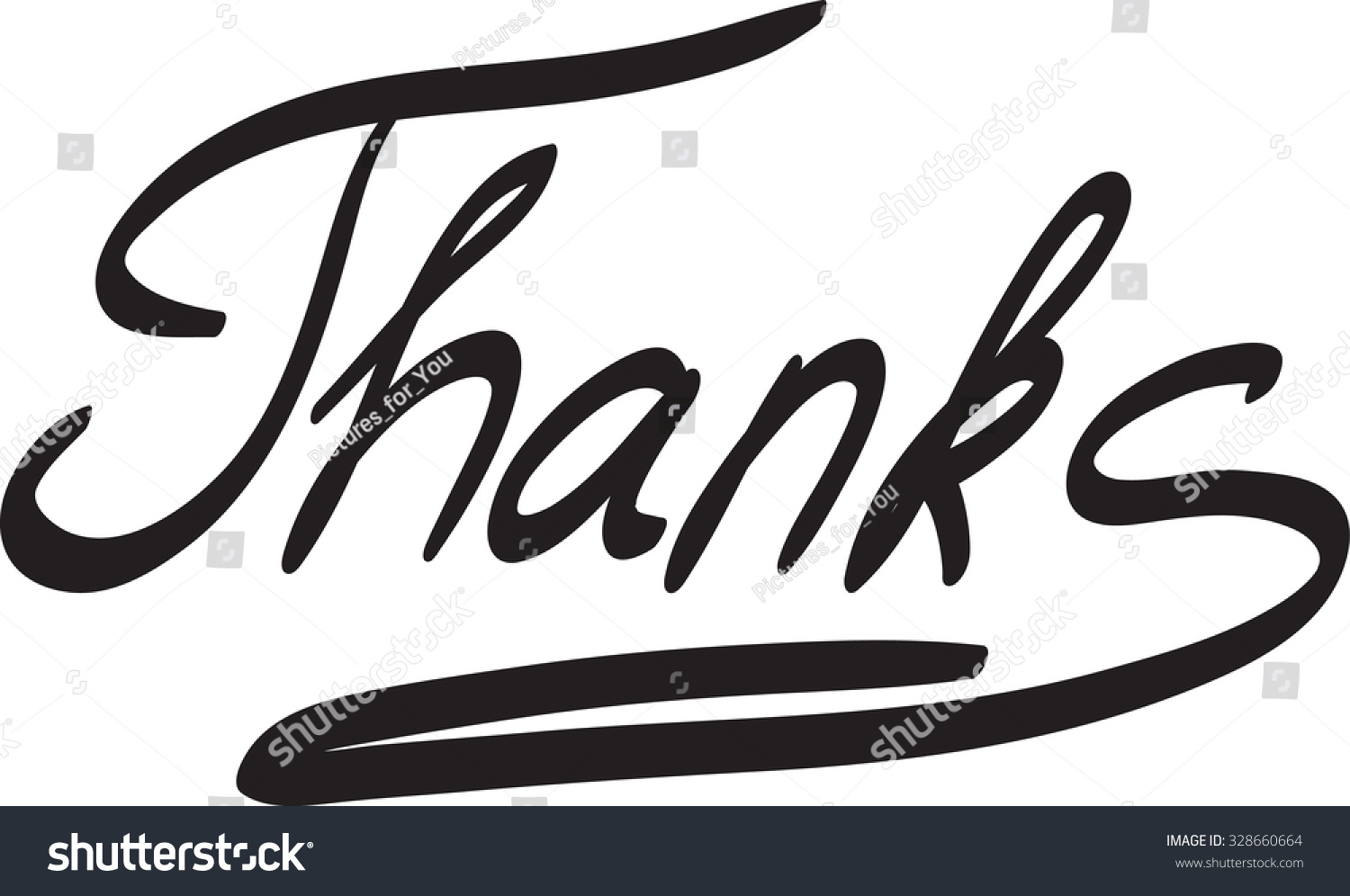 Thanks Hand Lettering Stock Vector (Royalty Free) 328660664