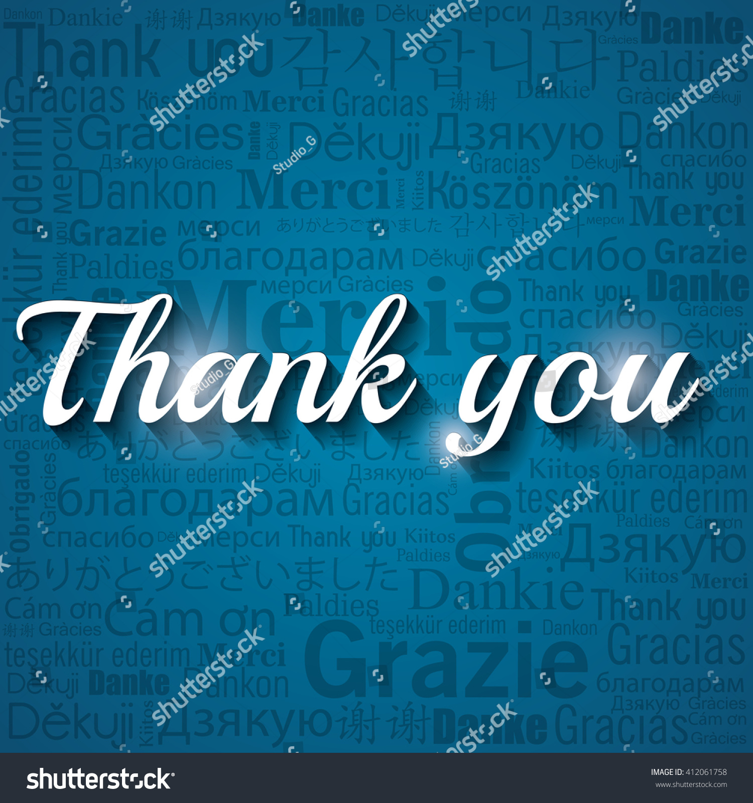 Thanks Different Languages Design Stock Vector (Royalty Free) 412061758