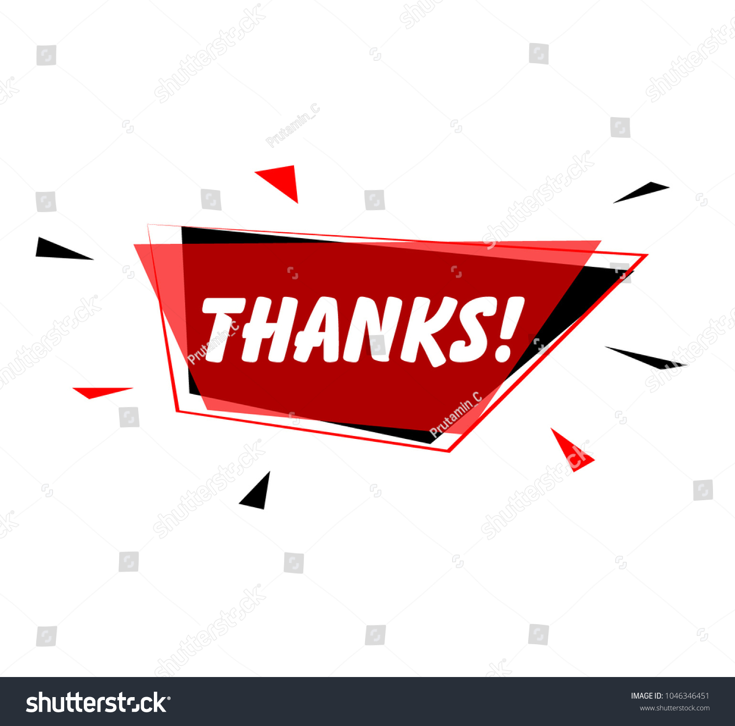 Thanks Sign Red Label Stock Vector (Royalty Free) 1046346451 | Shutterstock