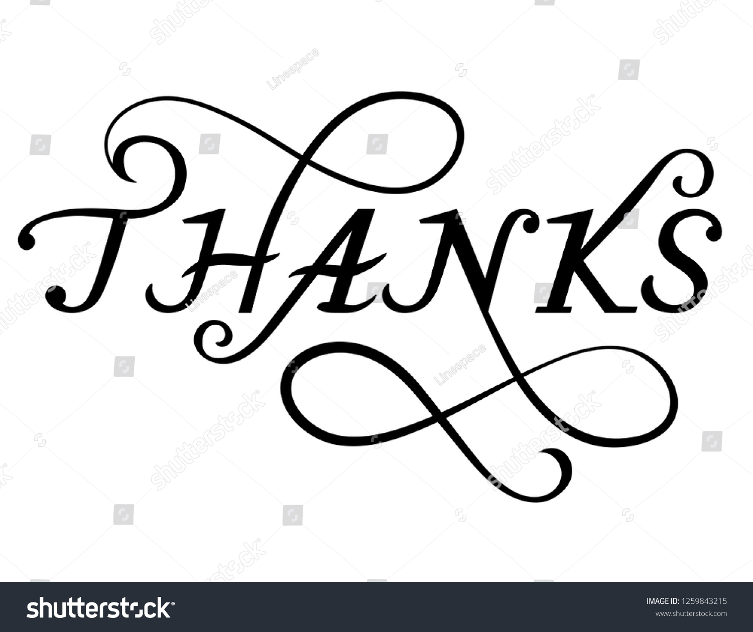 Thanks Vector Lettering Stock Vector (Royalty Free) 1259843215 ...