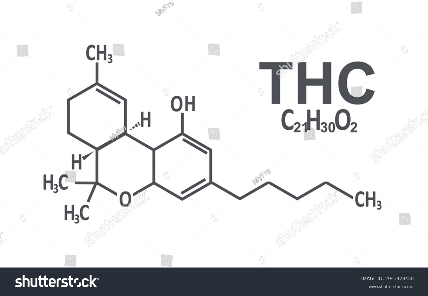 Thc Marijuana Structure Vector Illustration Stock Vector (Royalty Free ...