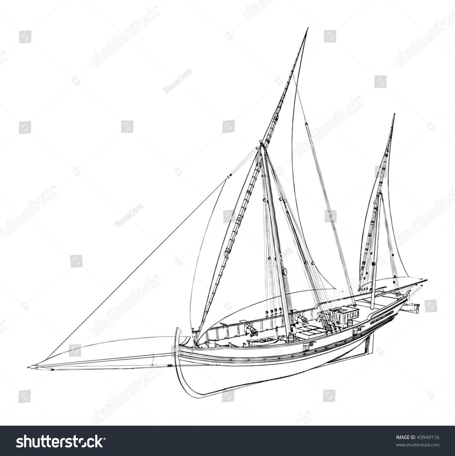 Ancient Boat Vector 05 Stock Vector (Royalty Free) 43949116 | Shutterstock