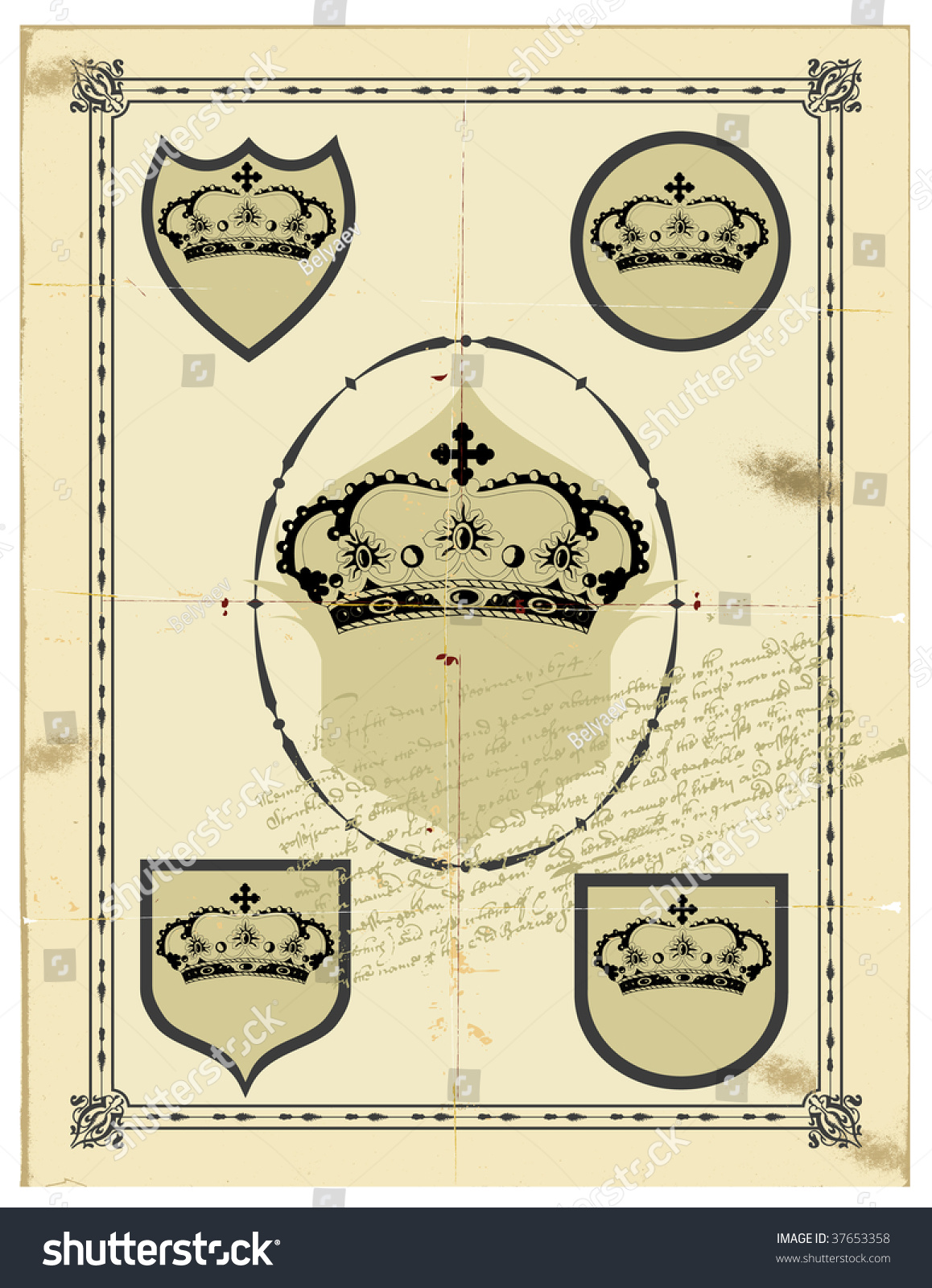 Ancient Monogram Heraldic Crown Stock Vector (Royalty Free) 37653358 ...