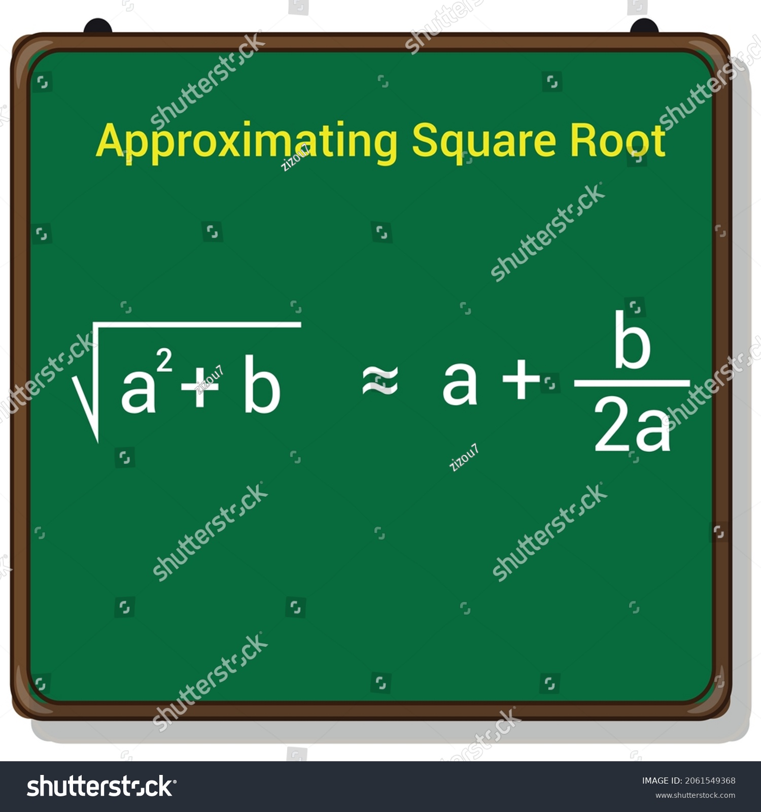 Approximating Square Root Formula Stock Vector Royalty Free 2061549368