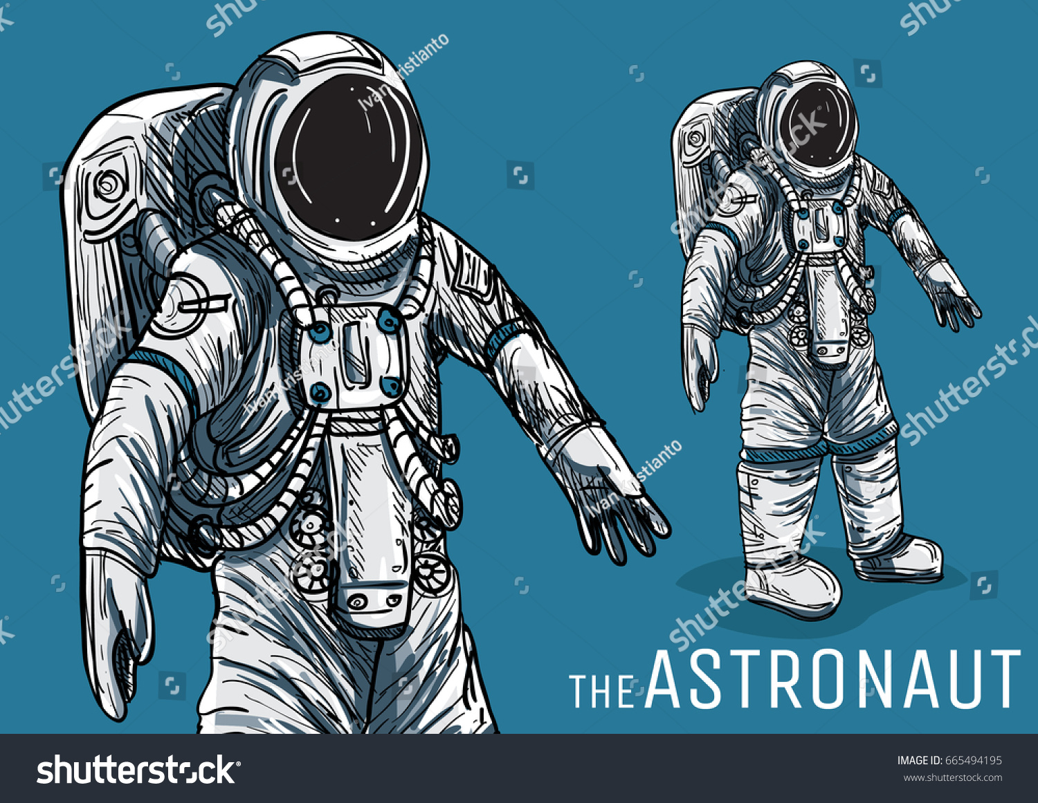 Astronaut Vector Illustration Stock Vector (Royalty Free) 665494195 ...