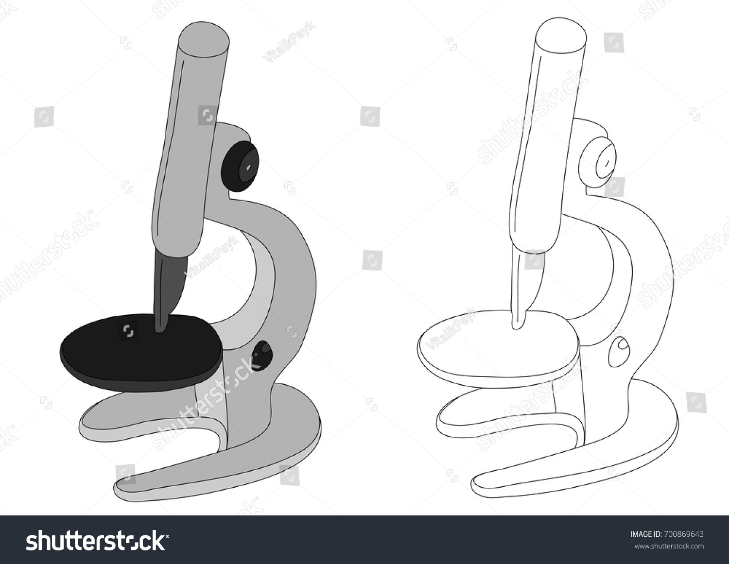 Background Handmicroscope Accessories Vector Illustration Stock Vector ...
