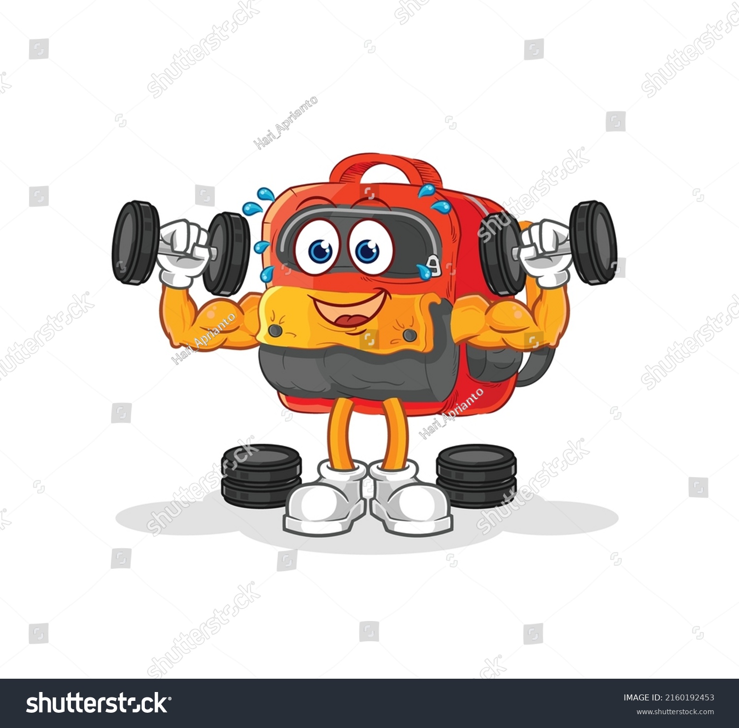 Backpack Weight Training Illustration Character Vector Stock Vector ...