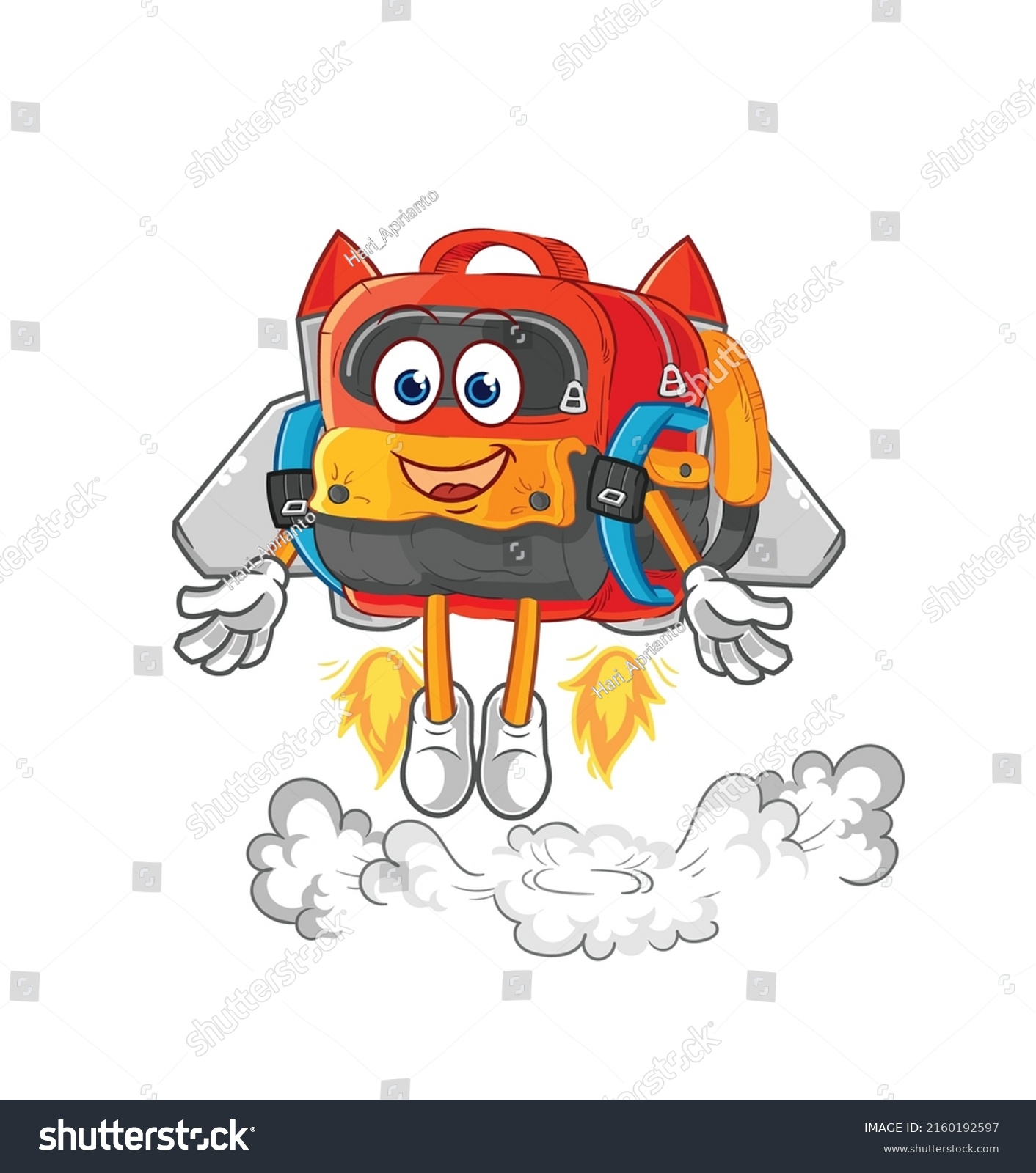 Backpack Jetpack Mascot Cartoon Vector Stock Vector (Royalty Free ...