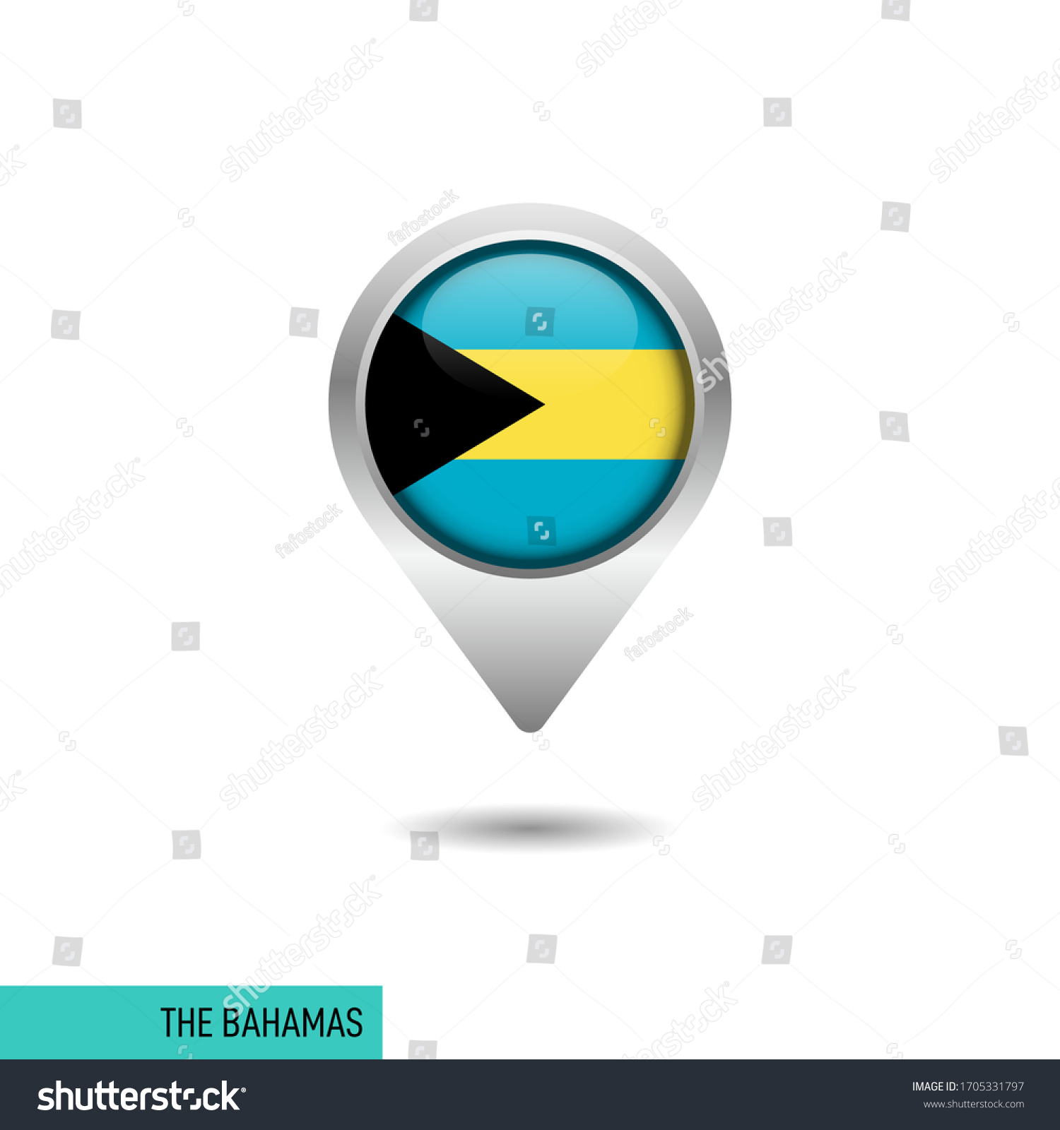 Bahamas Flag Map Pin Vector Design Stock Vector (Royalty Free ...