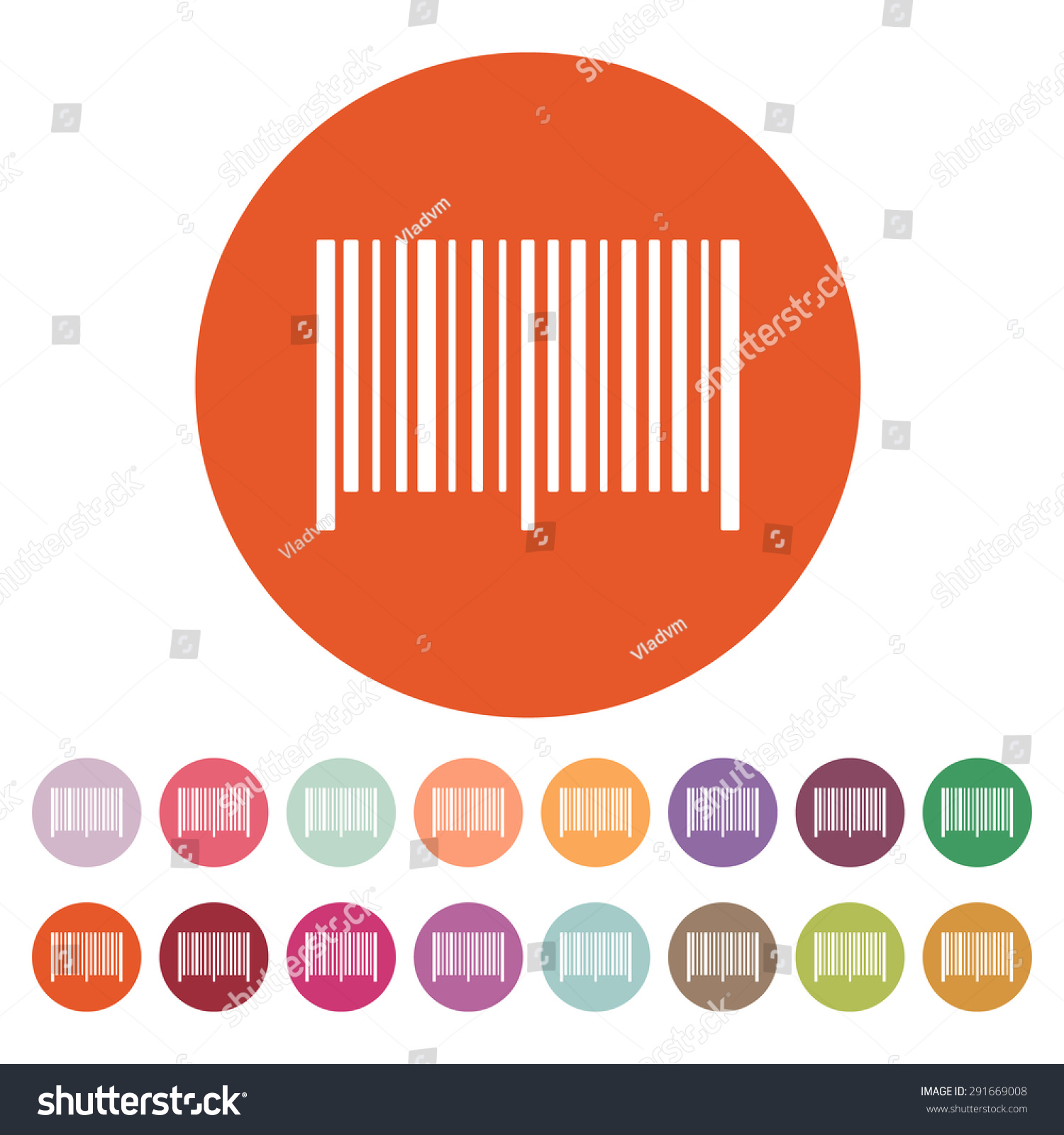 Barcode Icon Identification Id Symbol Flat: เวกเตอร์สต็อก (ปลอดค่า ...