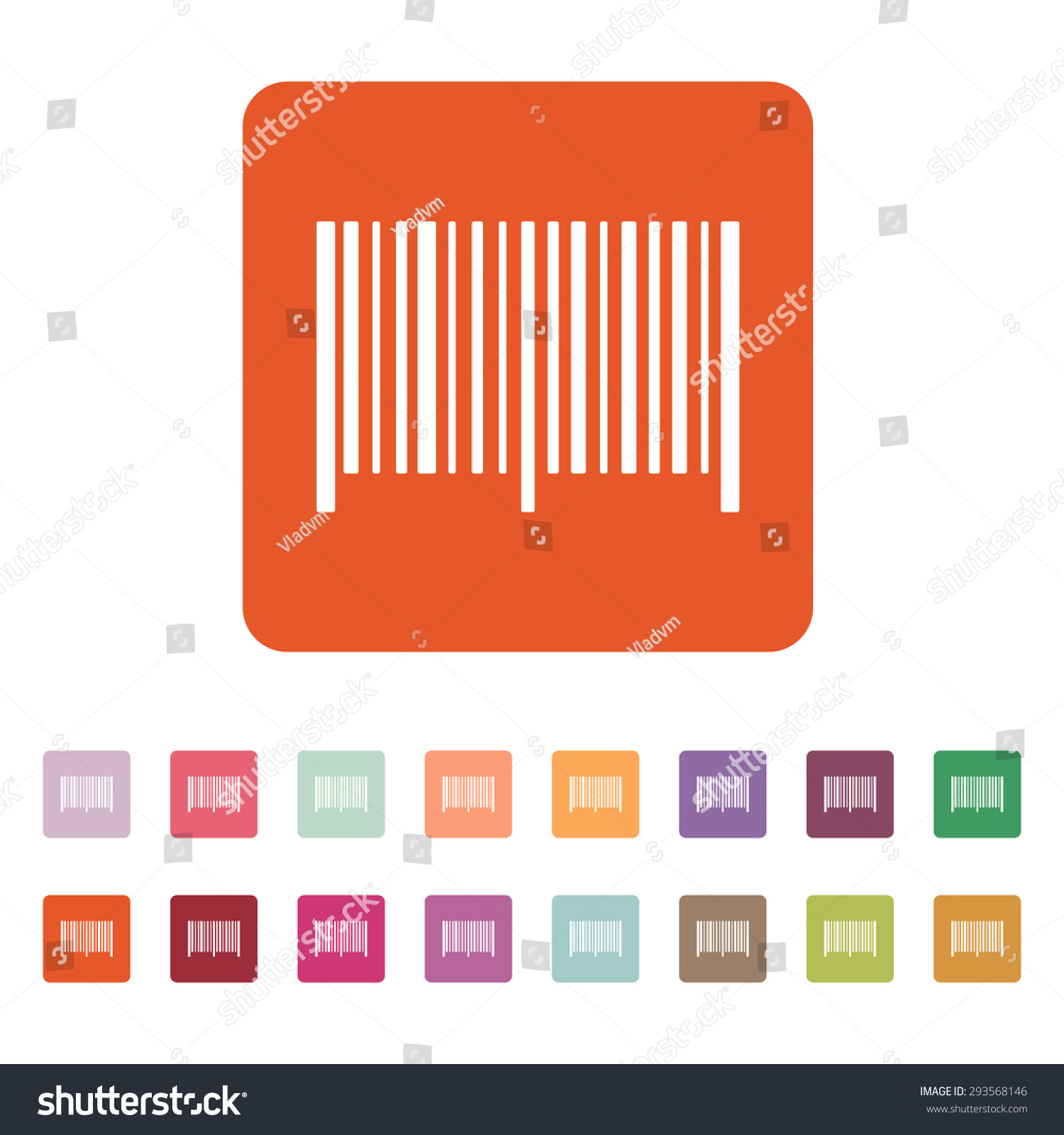 Barcode Icon Identification Id Symbol Flat: เวกเตอร์สต็อก (ปลอดค่า ...
