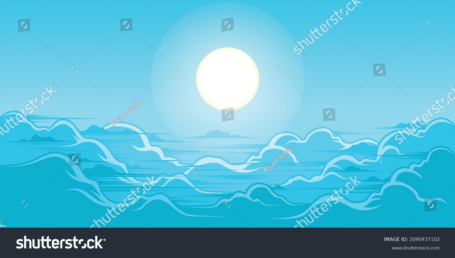 Beautiful Sky Illustration Vector Stock Vector (Royalty Free ...