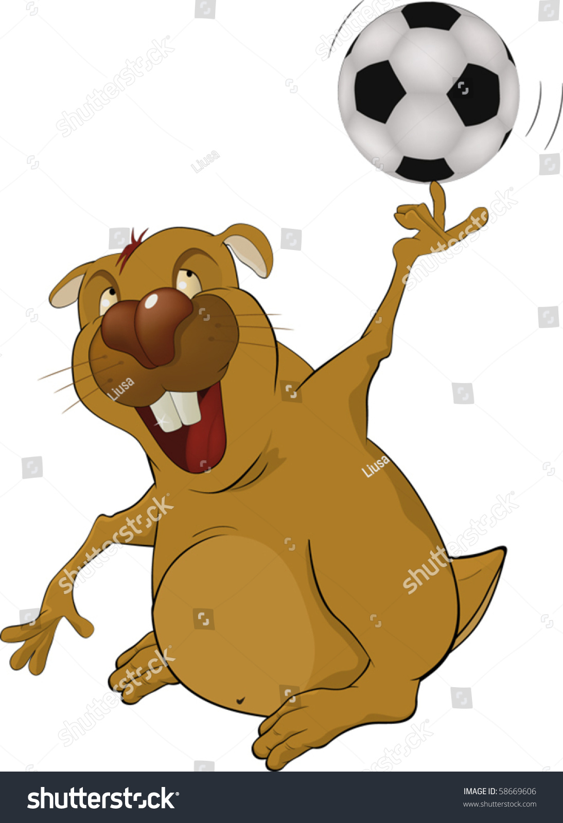 Beaver Soccer Player Stock Vector (Royalty Free) 58669606